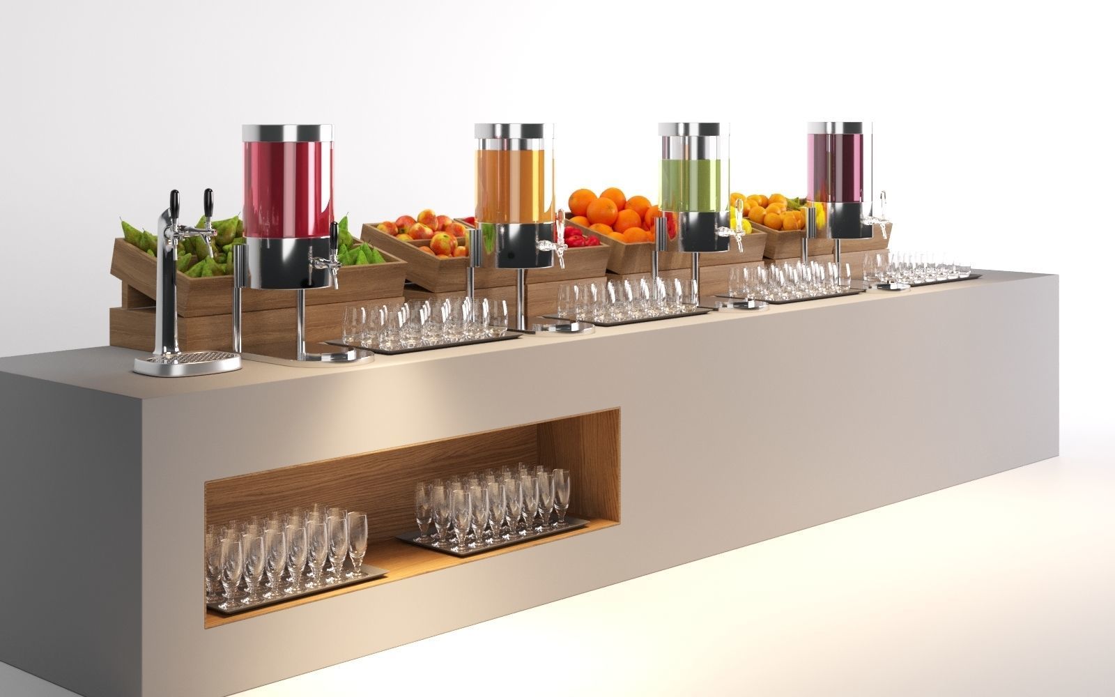 Buffet Juice station 3D model | CGTrader