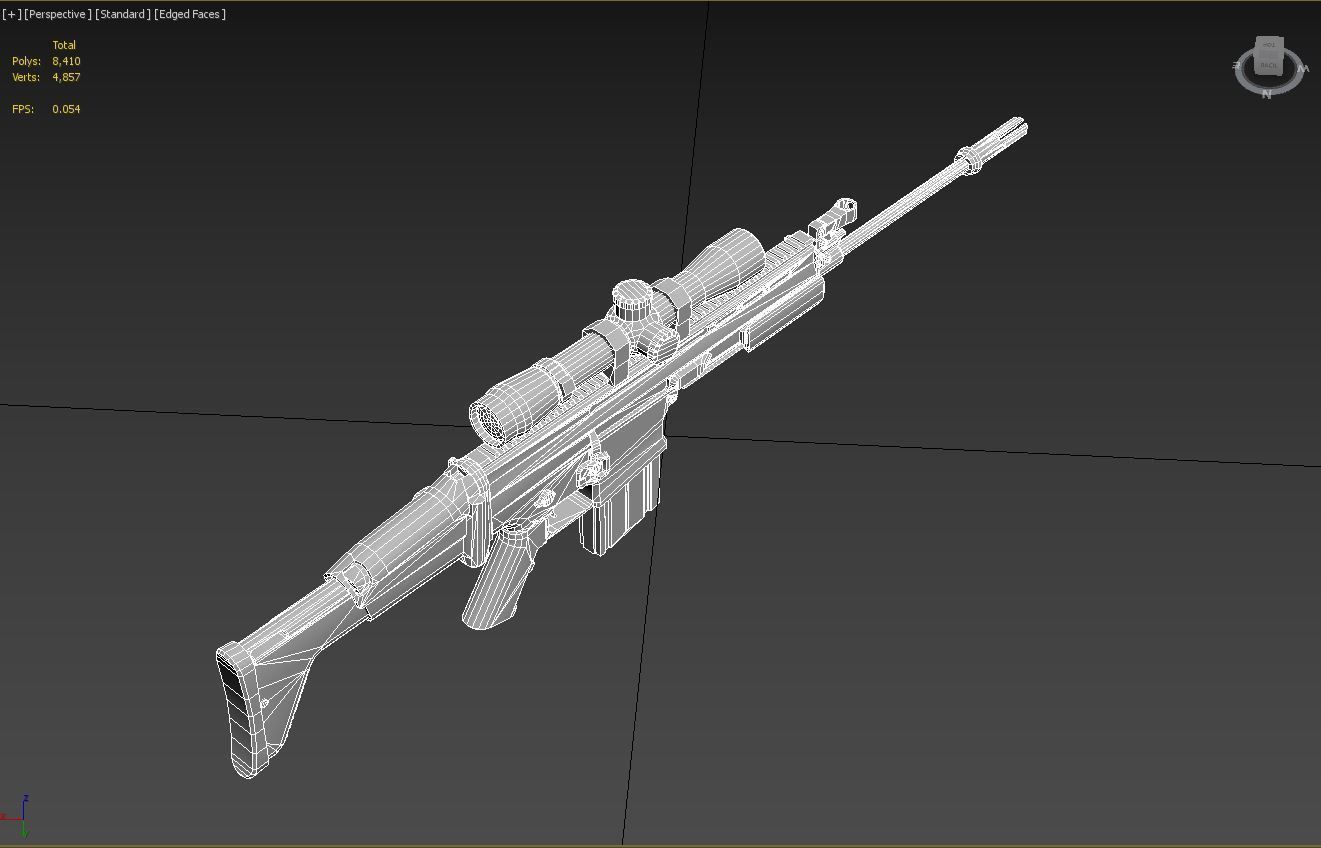 3D model SCAR-L rifle with scope VR / AR / low-poly | CGTrader