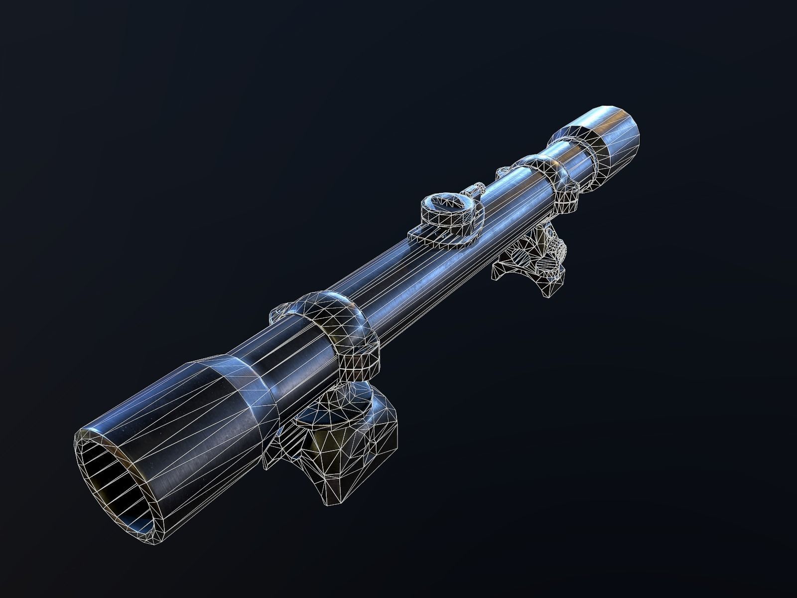 3D model German Scope ww2 for mauser98k rifle PBR VR / AR / low-poly ...