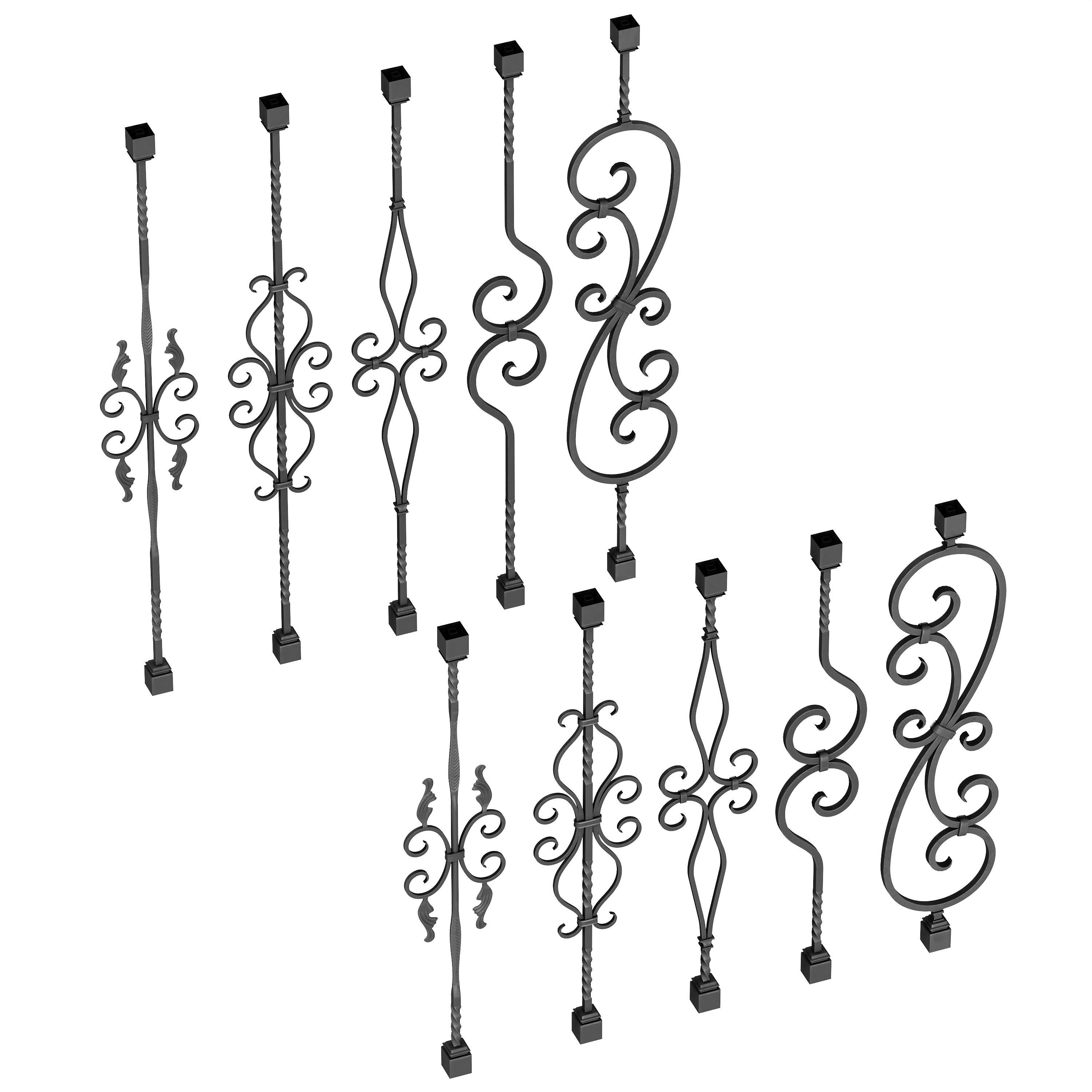 Wrought Iron Bundle No02 Railing 3D model | CGTrader