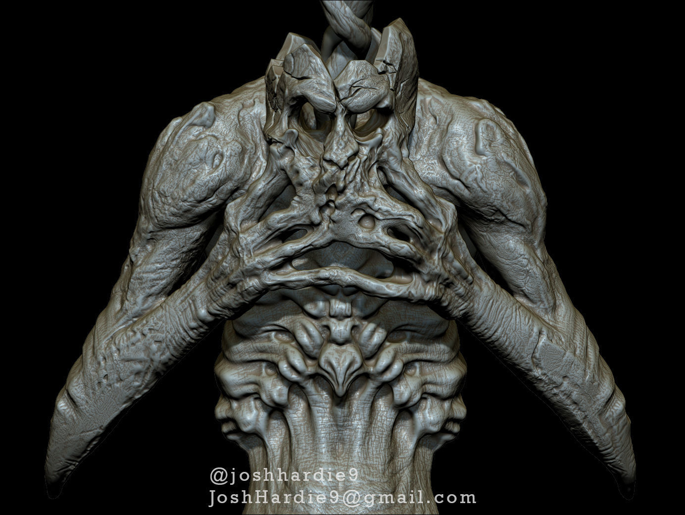 Artist Block - Demon Ghost Creature Figurine 3D model 3D printable ...