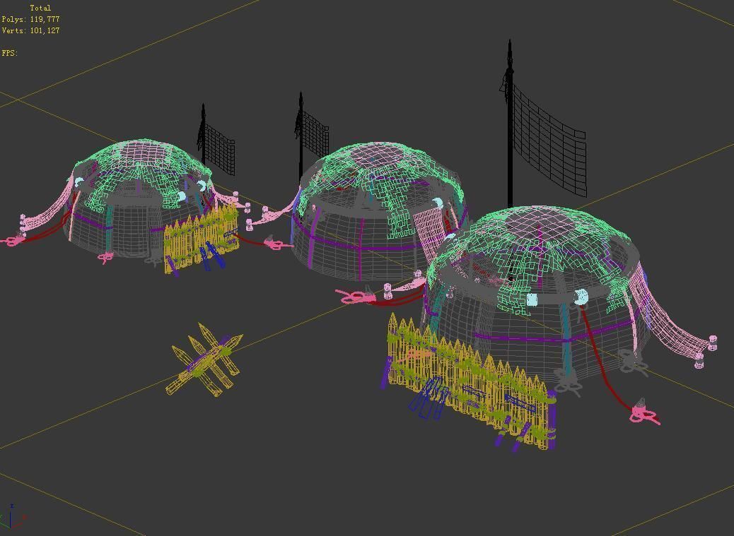 Fort-Small Barracks-Tent 9 3D model | CGTrader
