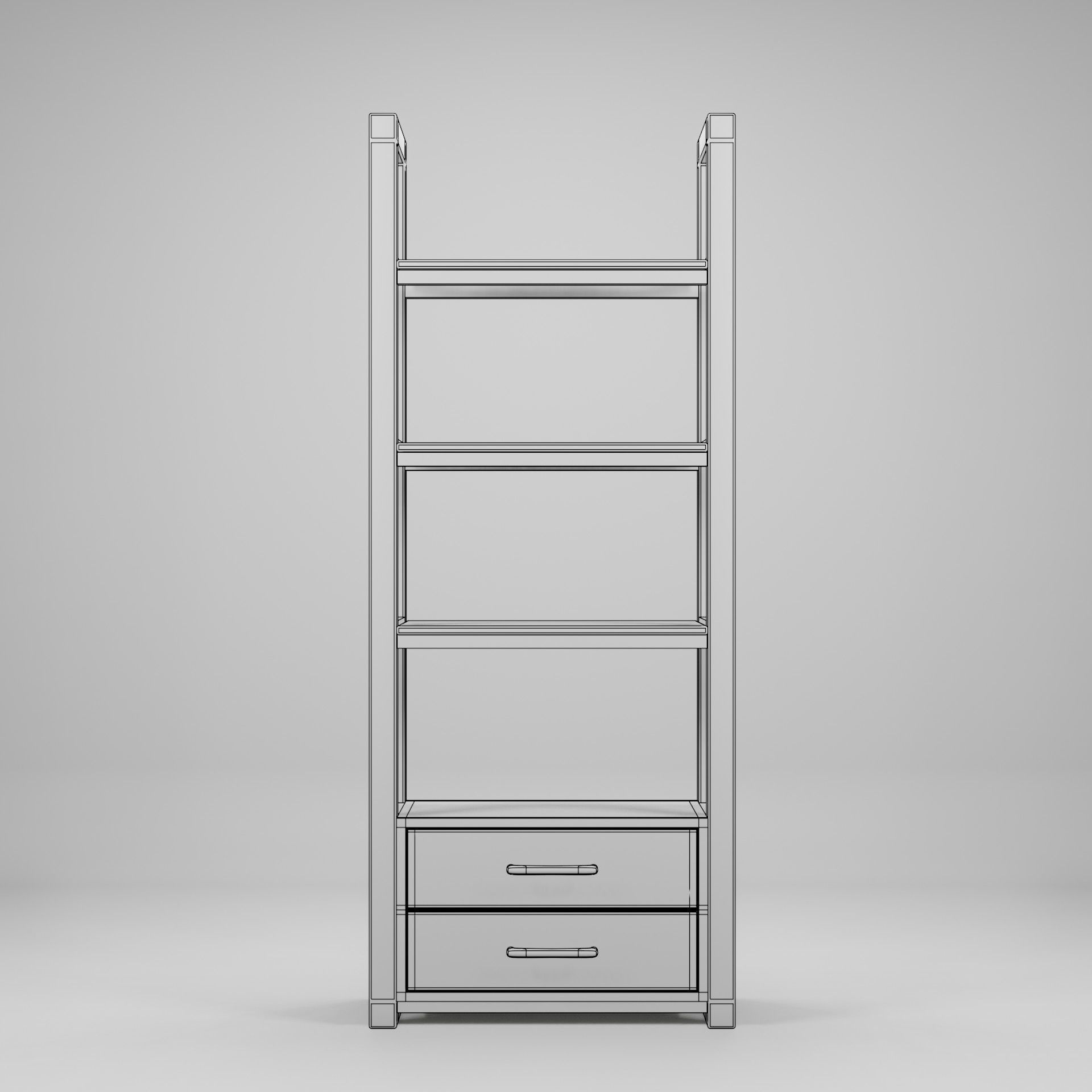 3D model Rack Cabinet with Drawers VR / AR / low-poly | CGTrader