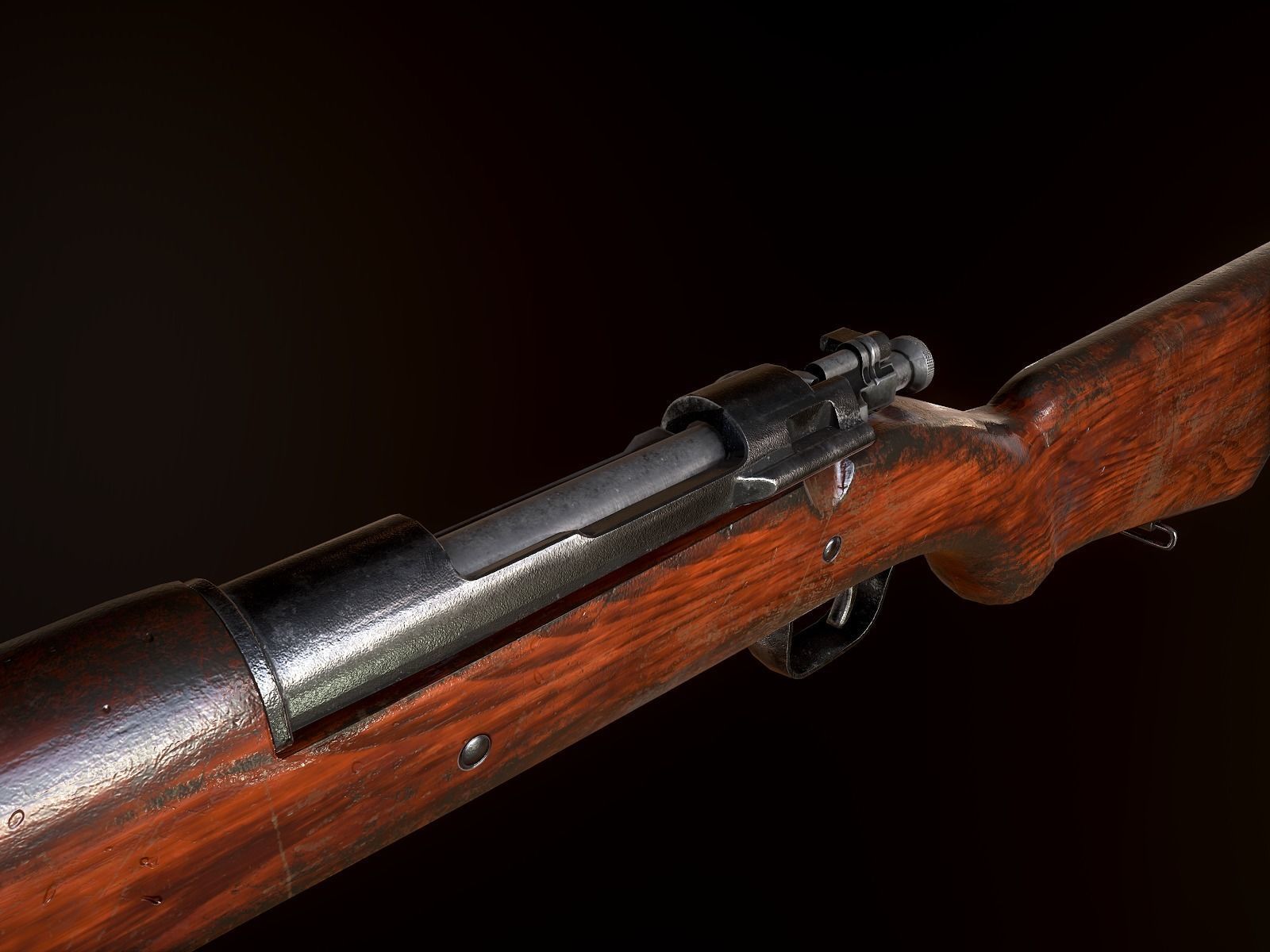 3D model Springfield M1903 Sniper rifle USA WW2 PBR VR / AR / low-poly ...