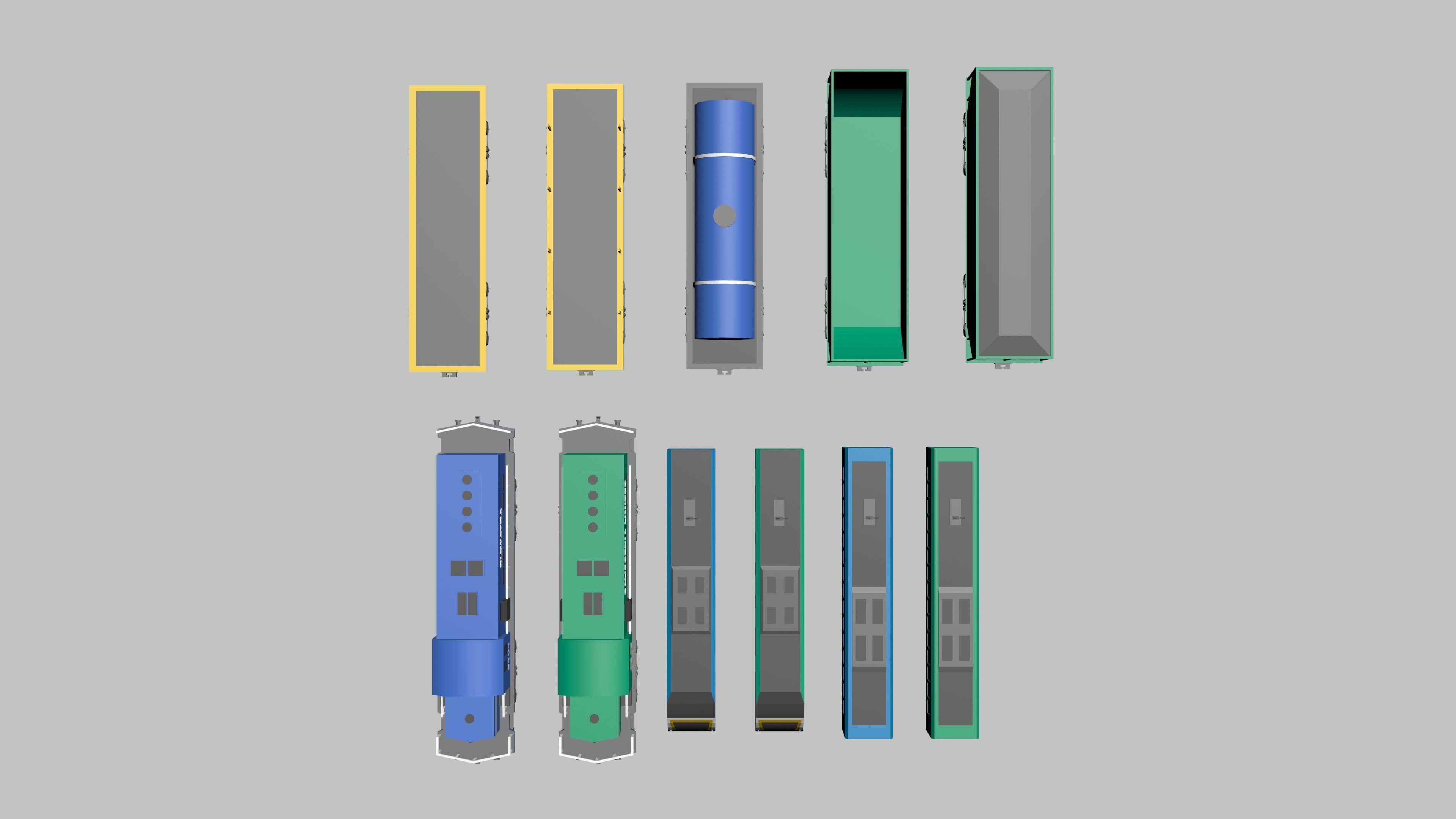 3D model Low Poly Train pack VR / AR / low-poly | CGTrader