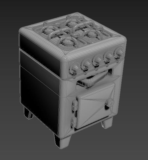 3D model Simple Stylized Low-poly Oven - 3 texture sets VR / AR / low ...