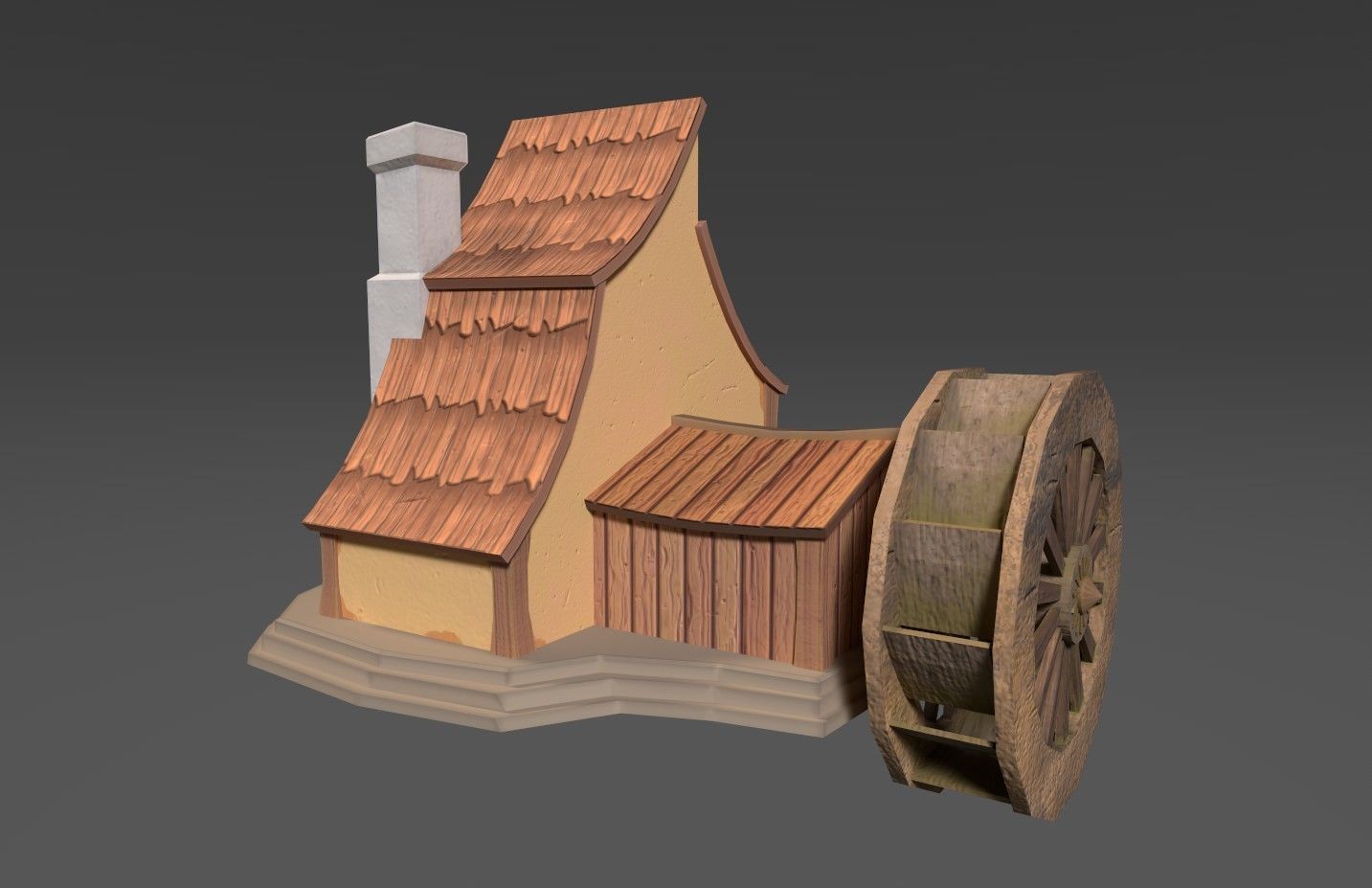 3D model Low-poly stylized watermill VR / AR / low-poly | CGTrader