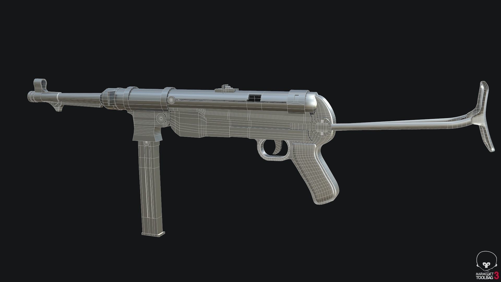 3D model WW2 MP 40 PBR Low-poly VR / AR / low-poly | CGTrader