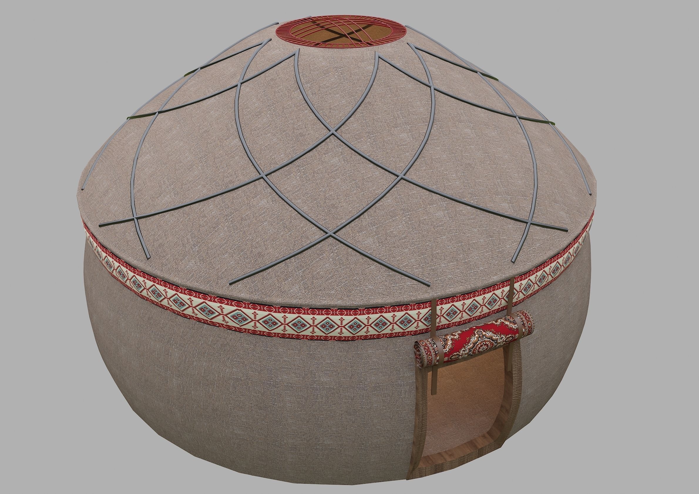 3D model Medieval Turkish Old Tent- Turk Cadiri VR / AR / low-poly ...