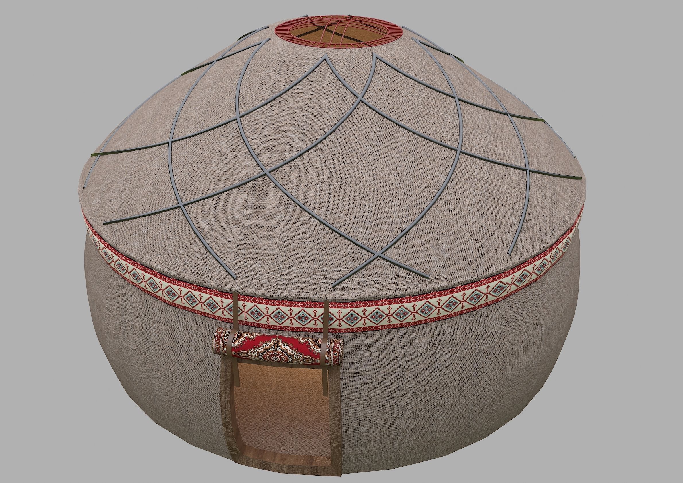 3D model Medieval Turkish Old Tent- Turk Cadiri VR / AR / low-poly ...