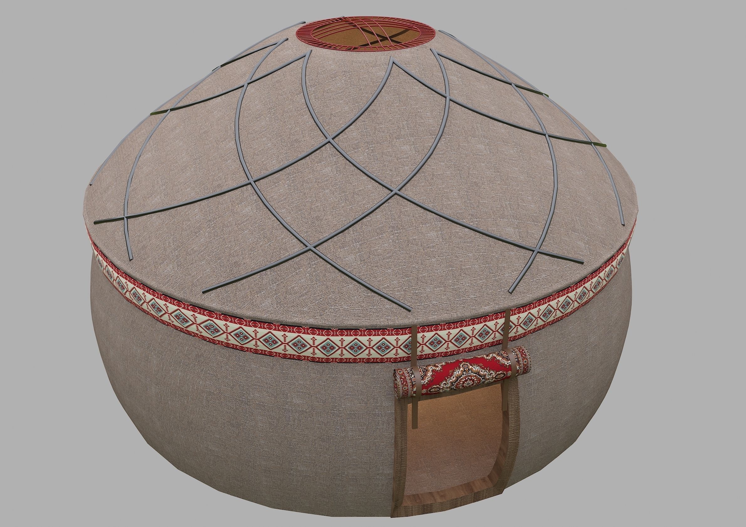 3D model Medieval Turkish Old Tent- Turk Cadiri VR / AR / low-poly ...