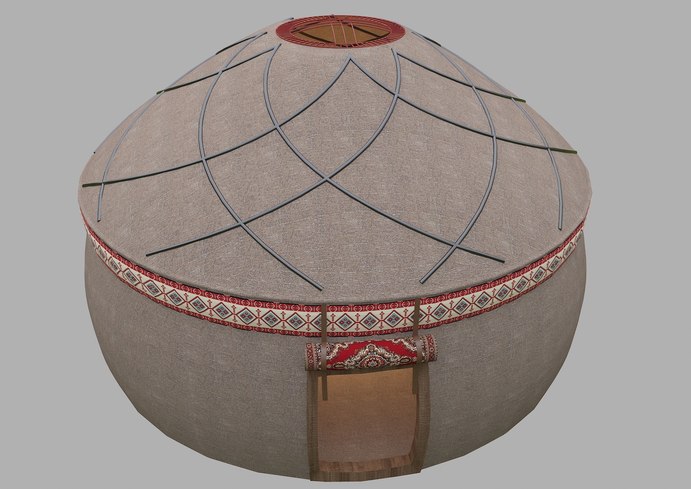 3D model Medieval Turkish Old Tent- Turk Cadiri VR / AR / low-poly ...