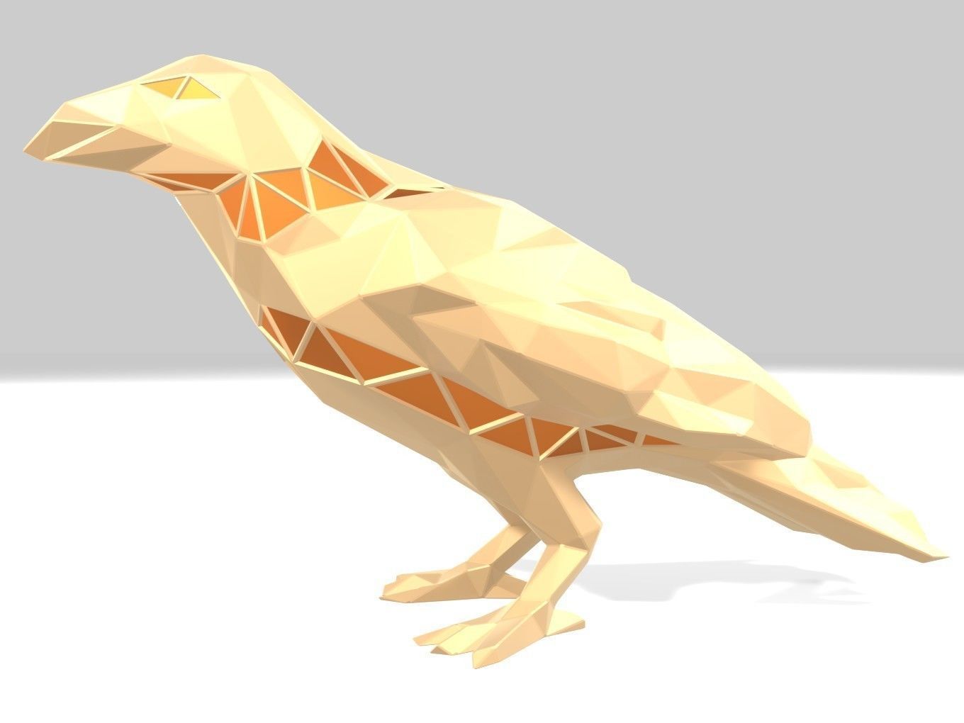 Polygonal Crow Parametric 3D model 3D printable | CGTrader