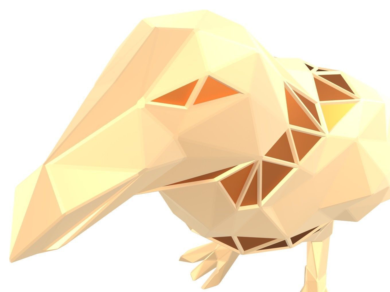 Polygonal Crow Parametric 3D model 3D printable | CGTrader