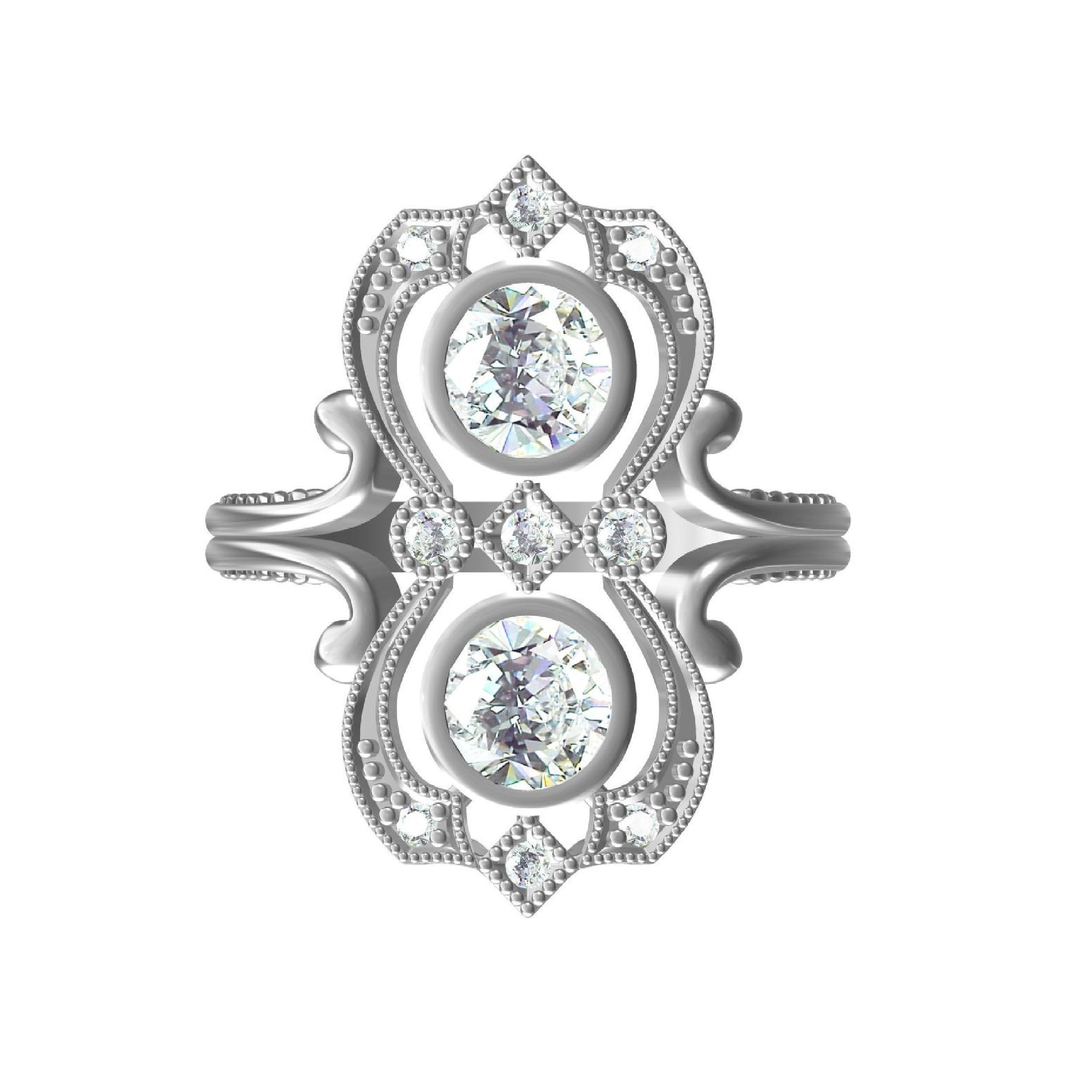 Texture 2 Stone Engagement Ring VR / AR / low-poly | CGTrader