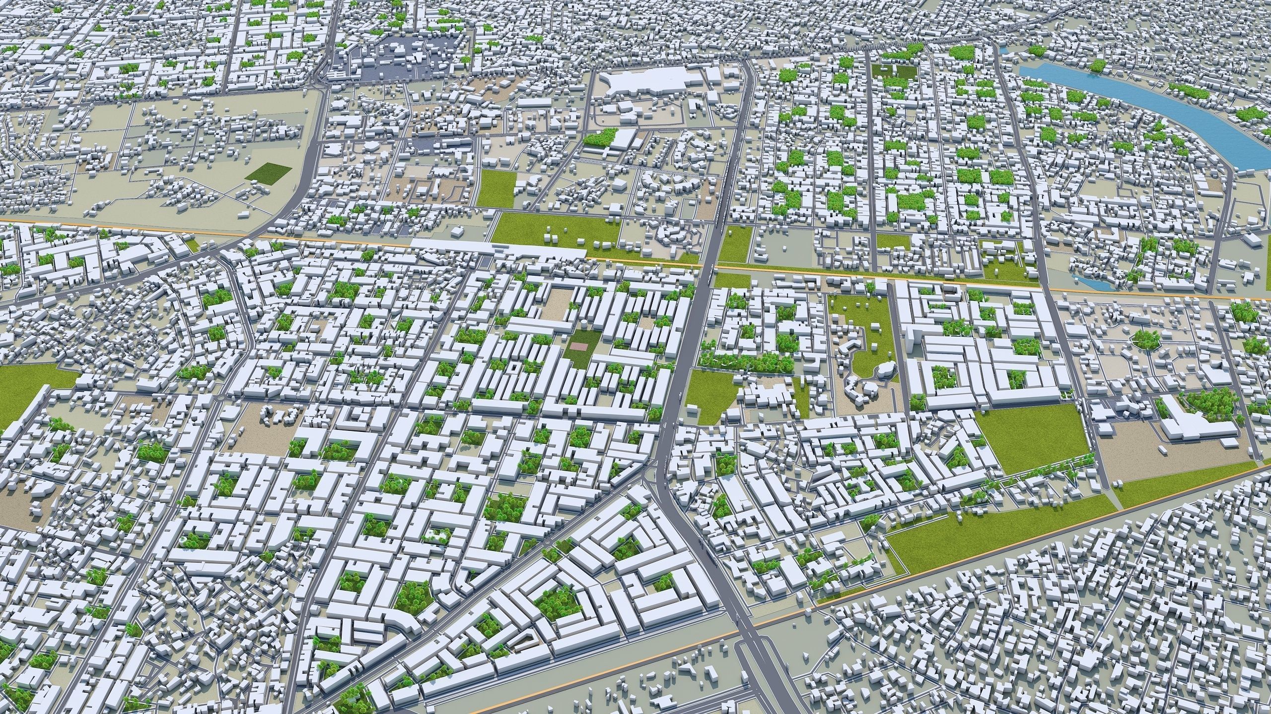 3D model Lucknow City Uttar Pradesh India 50km VR / AR / low-poly ...