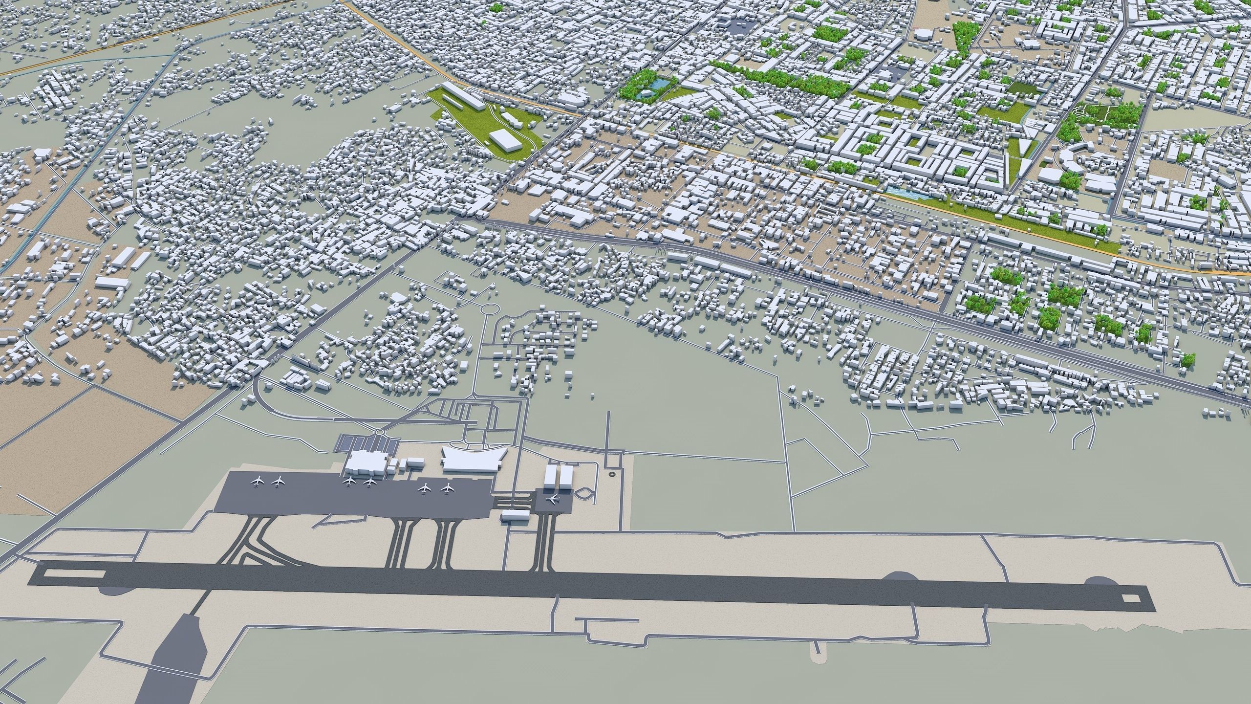 3D model Lucknow City Uttar Pradesh India 50km VR / AR / low-poly ...