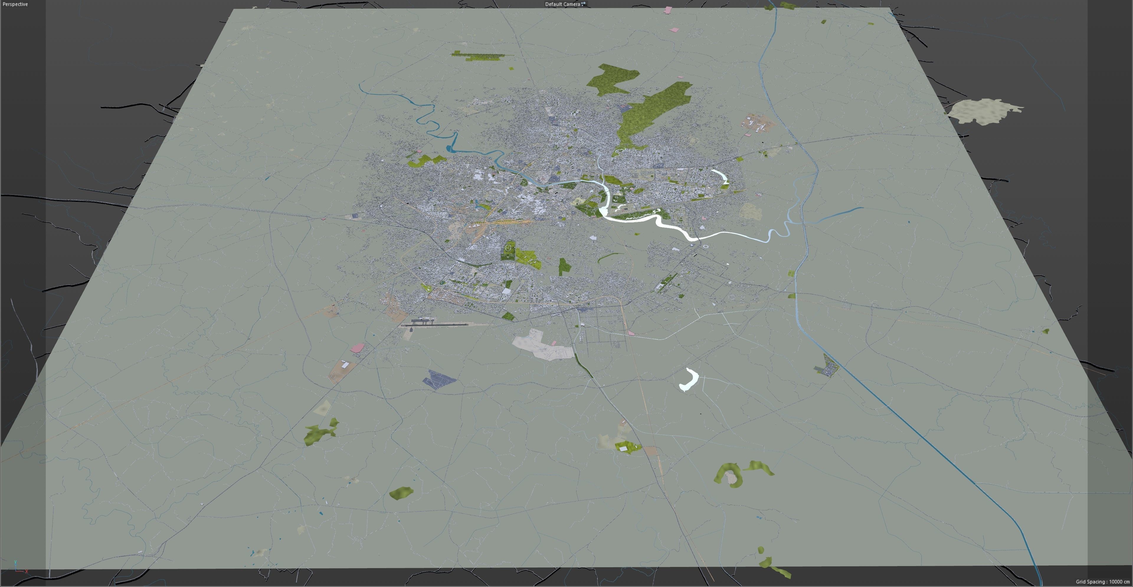 3D model Lucknow City Uttar Pradesh India 50km VR / AR / low-poly ...