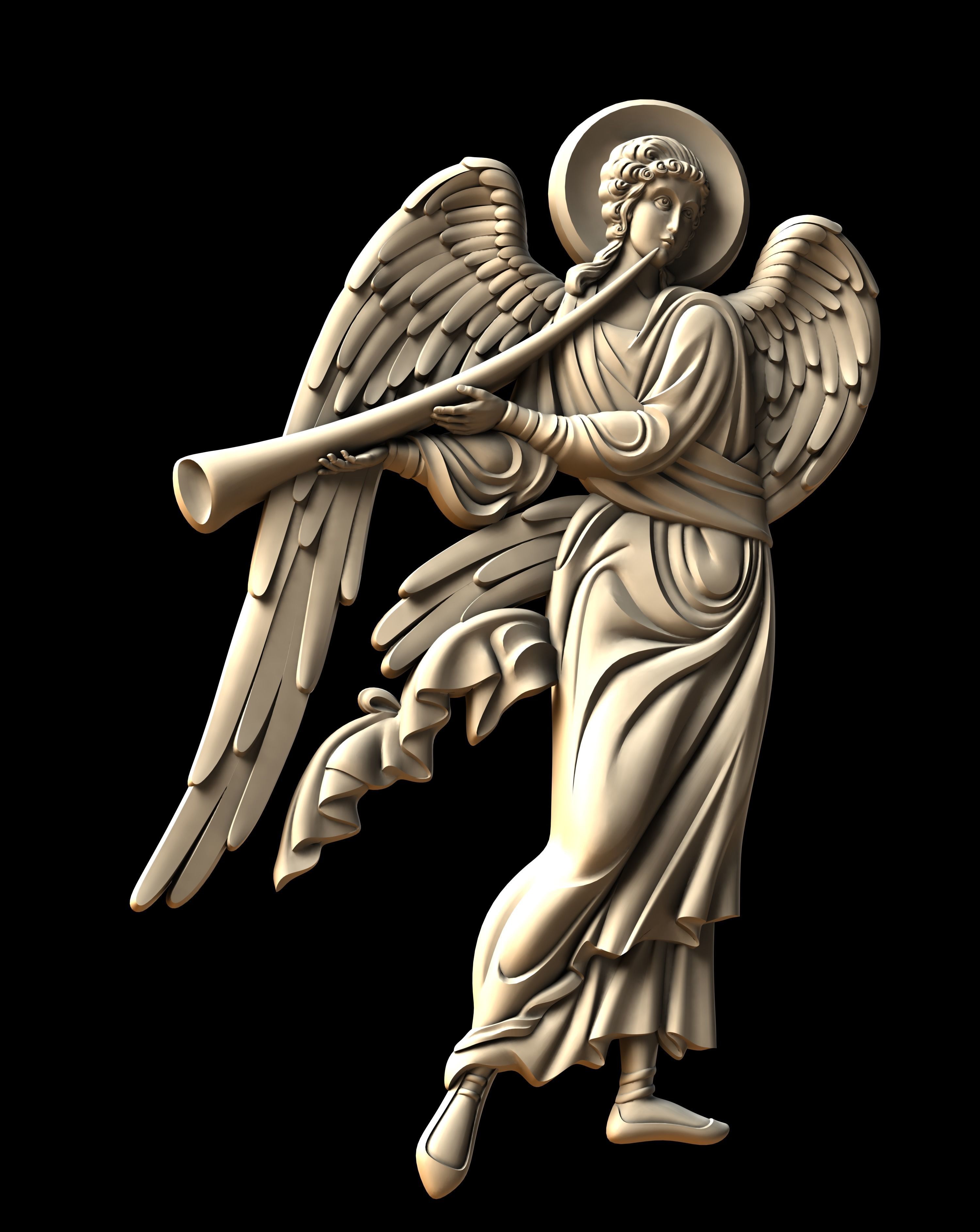 angel with a pipe 3D model | CGTrader