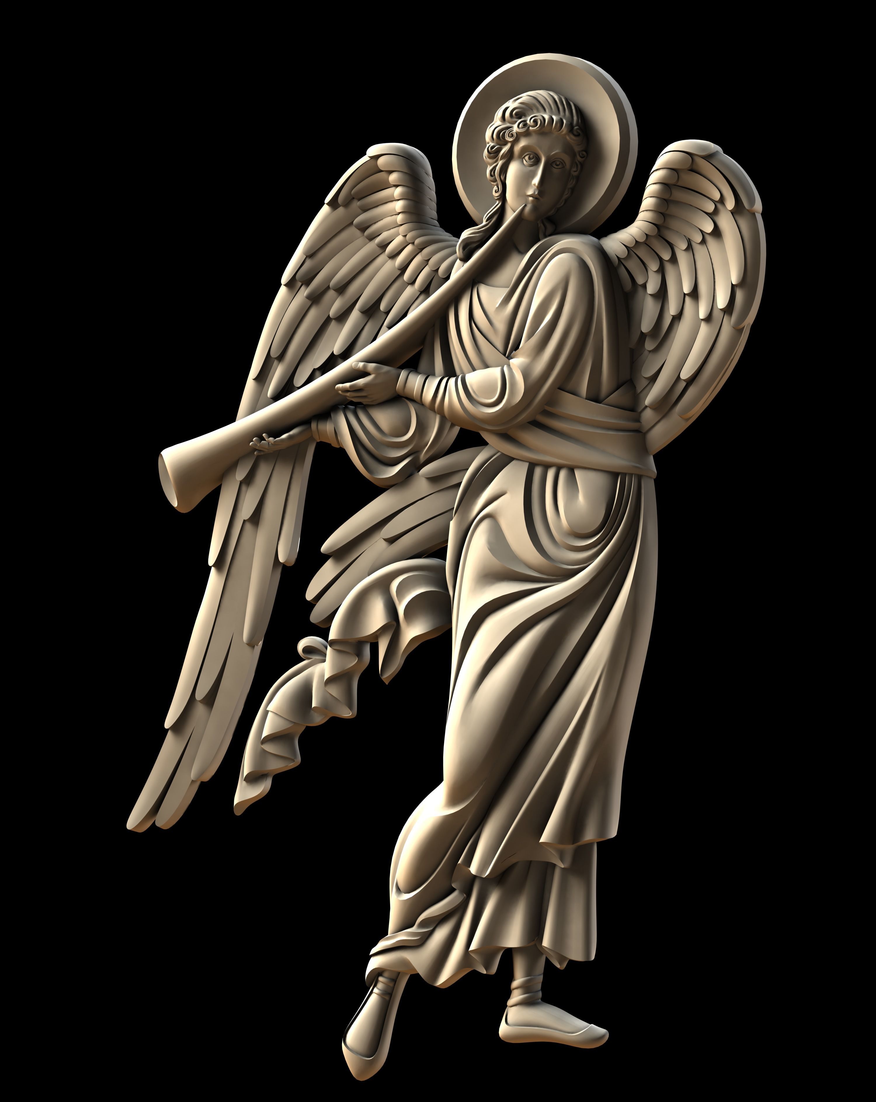 angel with a pipe 3D model | CGTrader