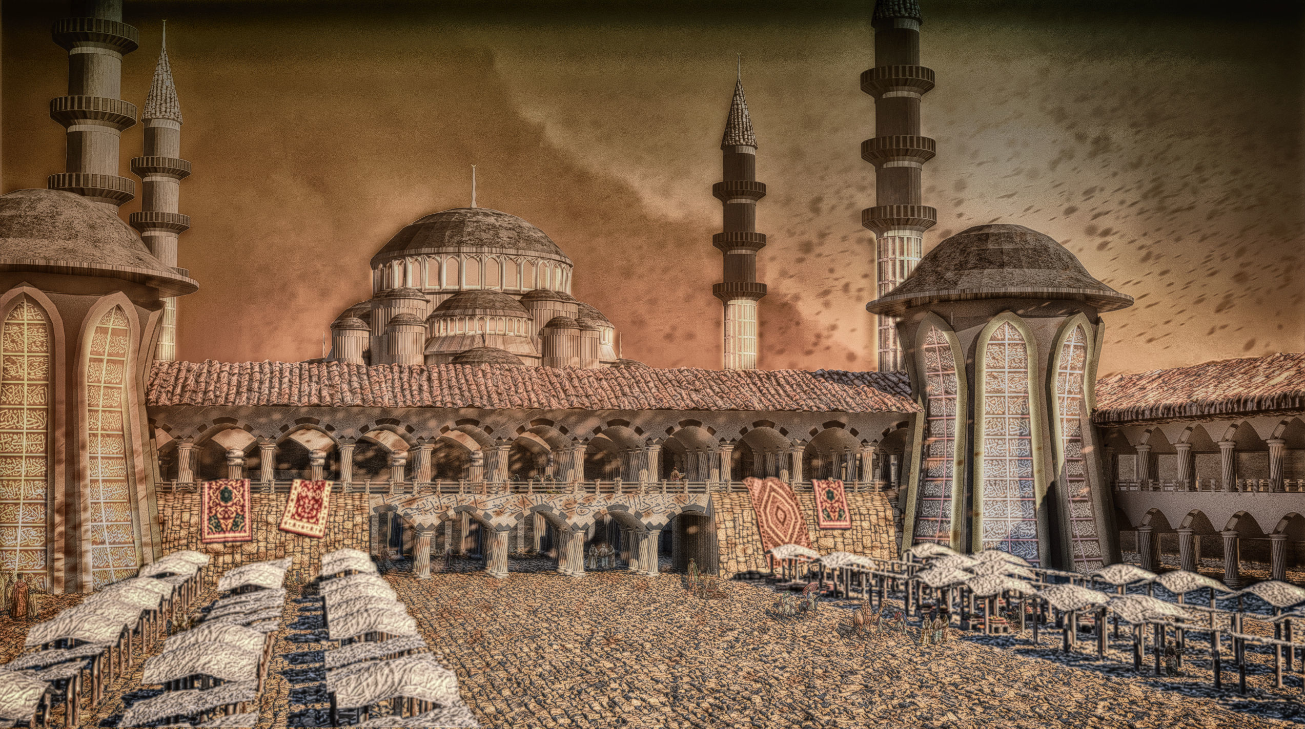 Mosque and Bazaar 3D Model 3D model | CGTrader
