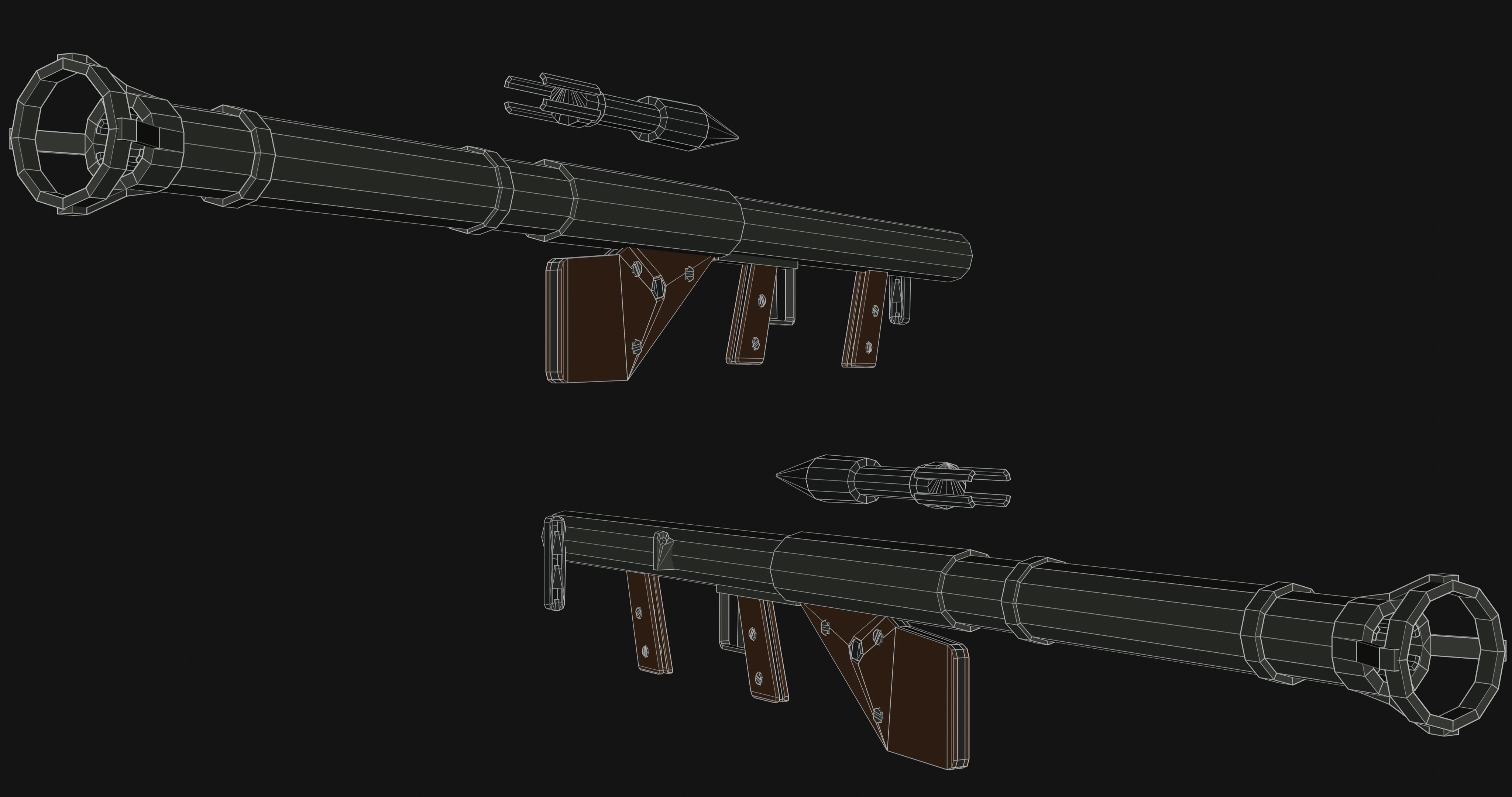 3D model Bazooka m1a1 USA Low Poly Isometric VR / AR / low-poly | CGTrader