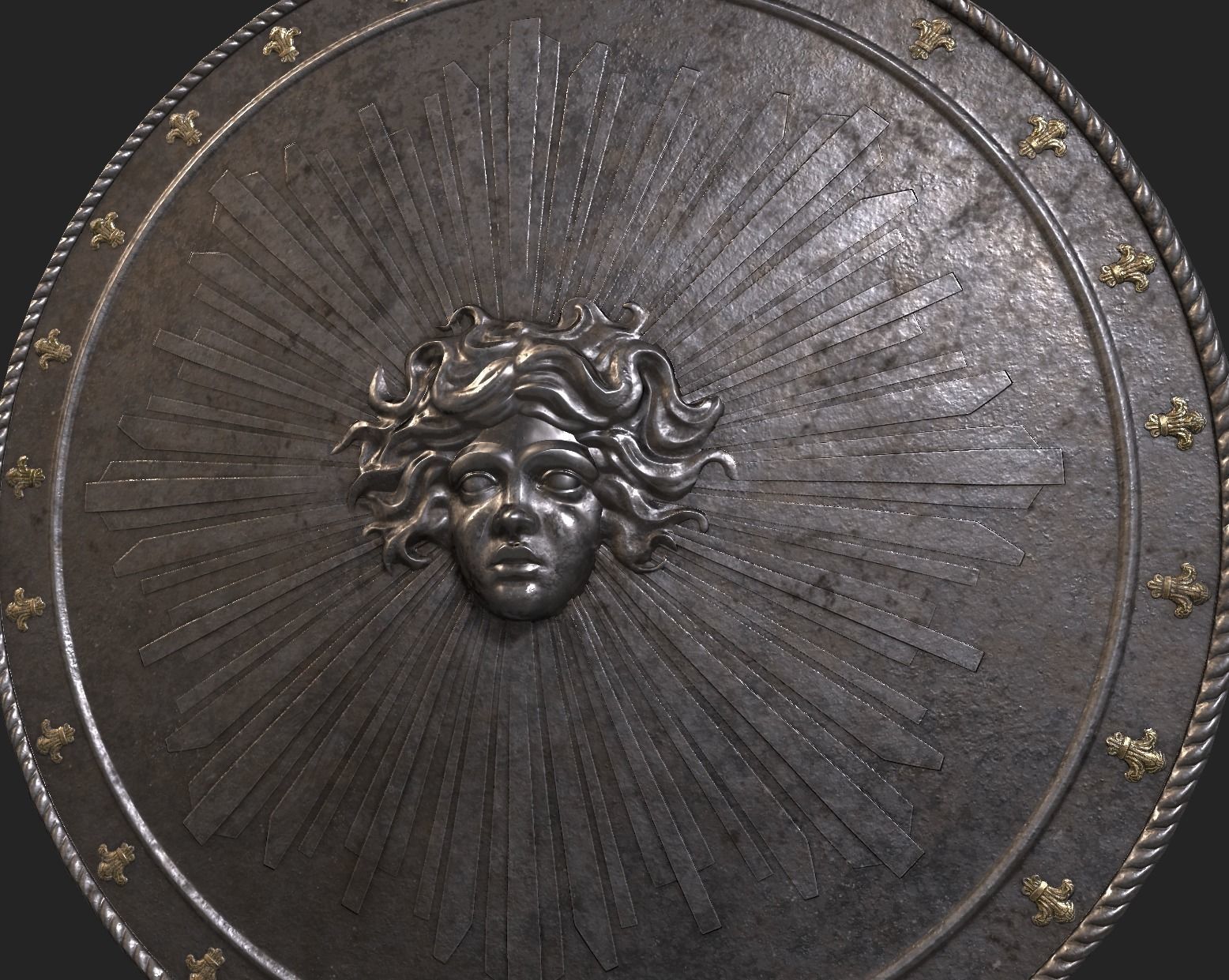 3D model Medieval Round Shield Armor - Low Poly PBR VR / AR / low-poly ...