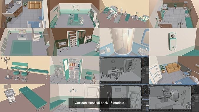 Cartoon Hospital pack VR / AR / low-poly | CGTrader