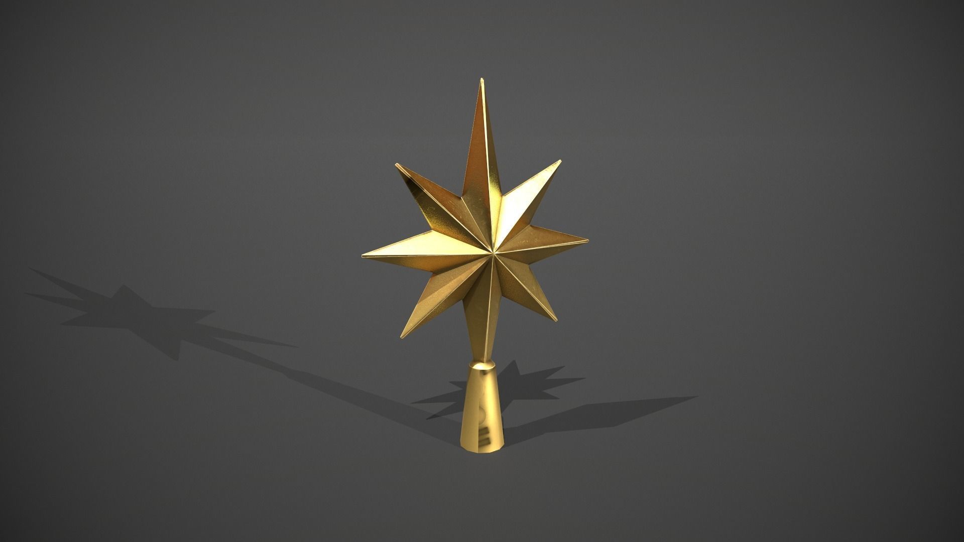 3D model Gold Star Tree Topper VR / AR / low-poly | CGTrader