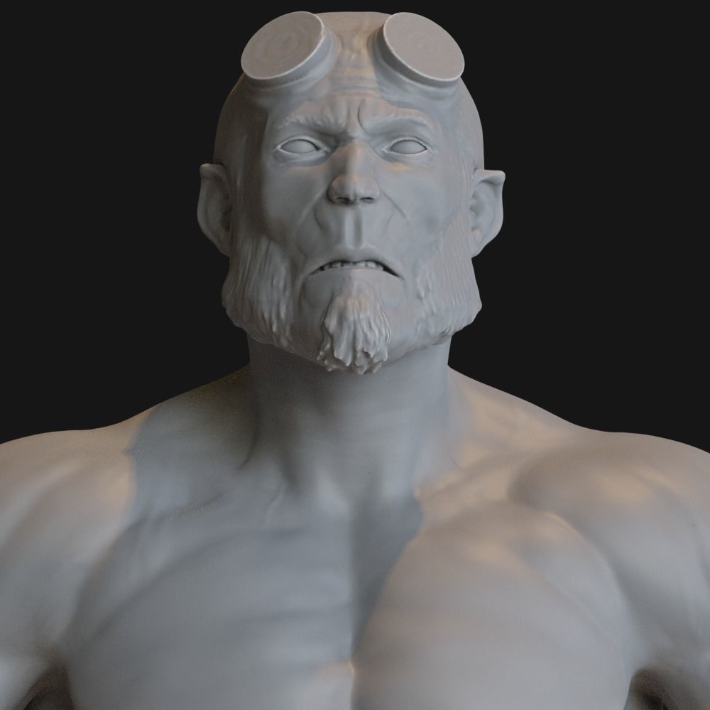 Hellboy bust free 3D model 3D printable | CGTrader