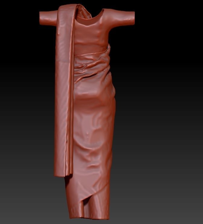 South indian Saree Model 3D model 3D printable | CGTrader