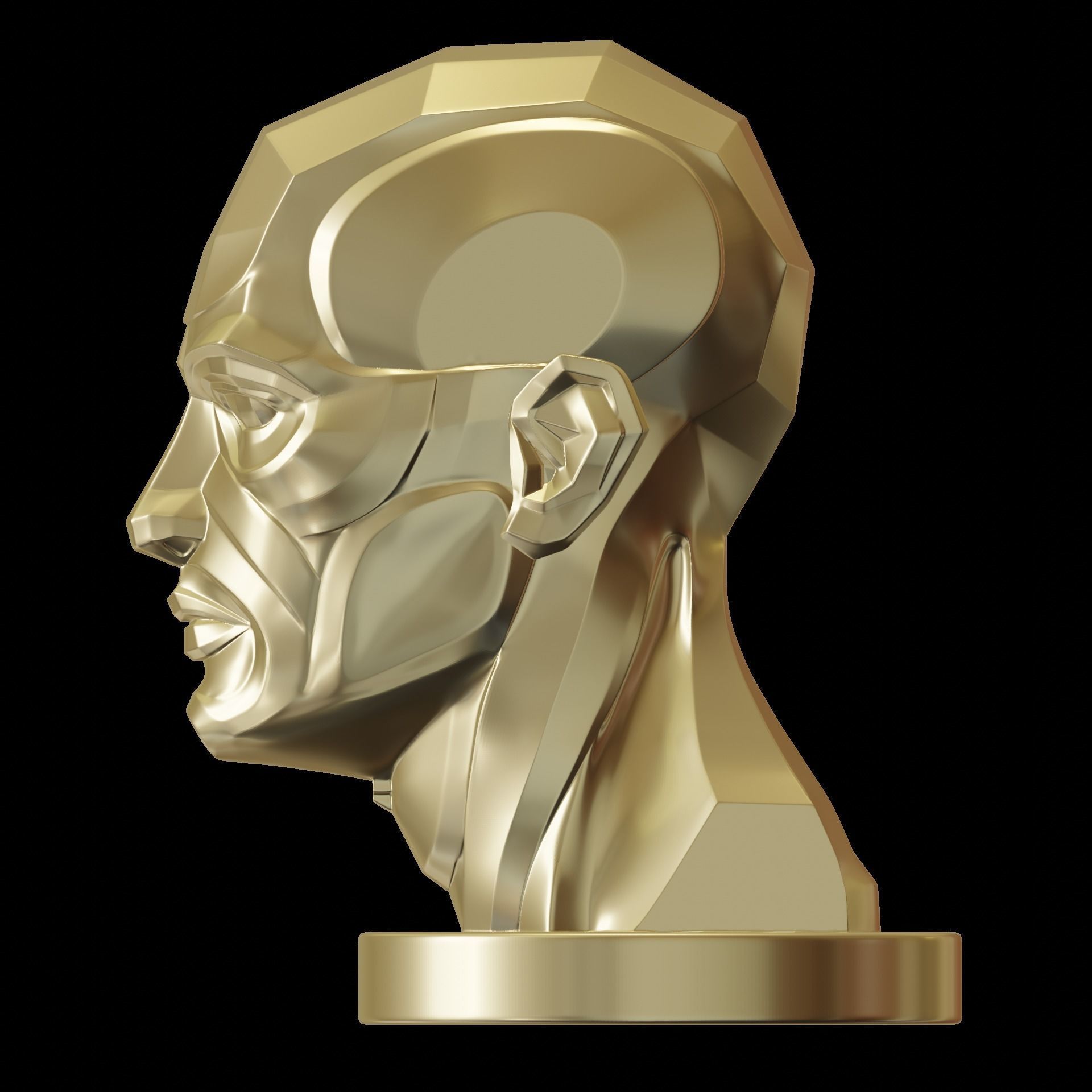 Low poly faceted Man head Sculpture 3D model 3D printable | CGTrader