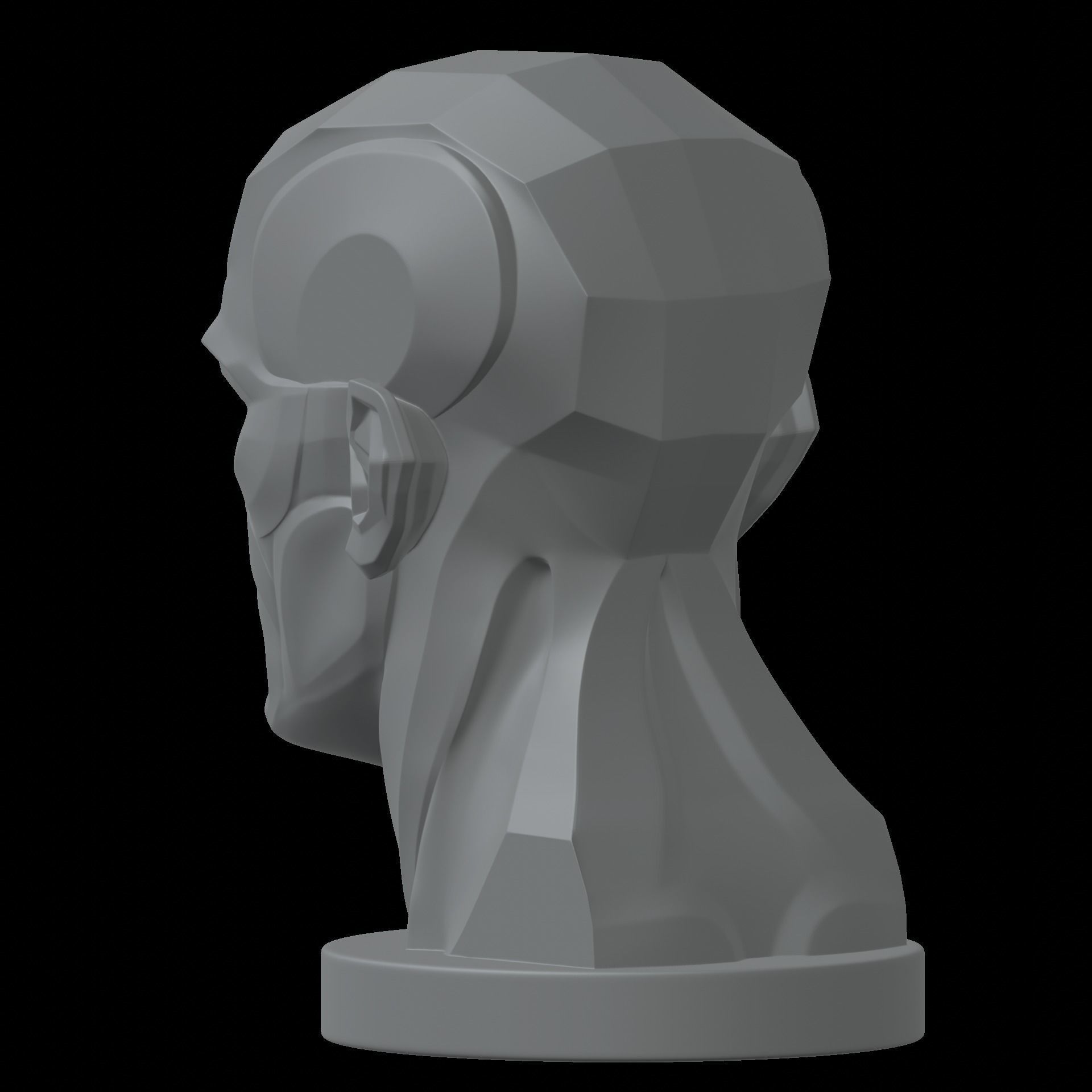 Low poly faceted Man head Sculpture 3D model 3D printable | CGTrader