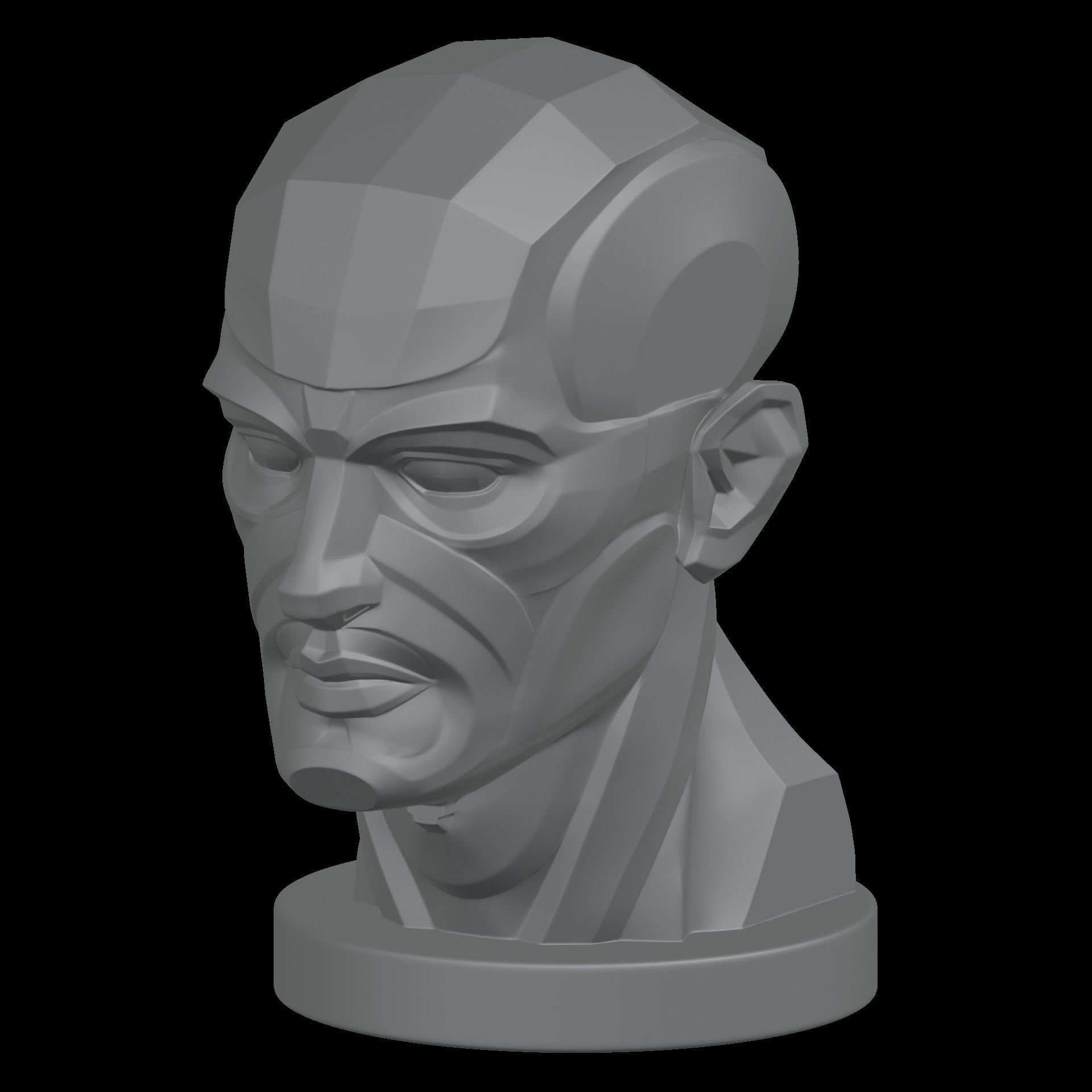 Low poly faceted Man head Sculpture 3D model 3D printable | CGTrader