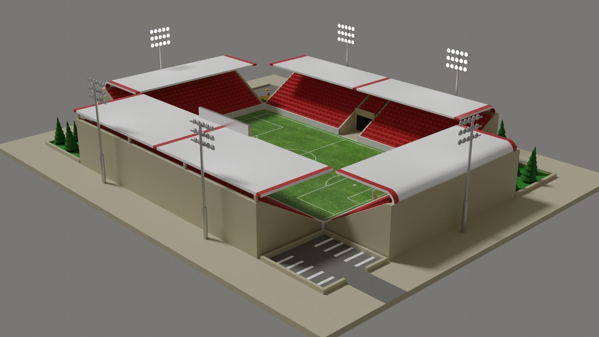 3D model Low-Poly Football Stadium VR / AR / low-poly | CGTrader