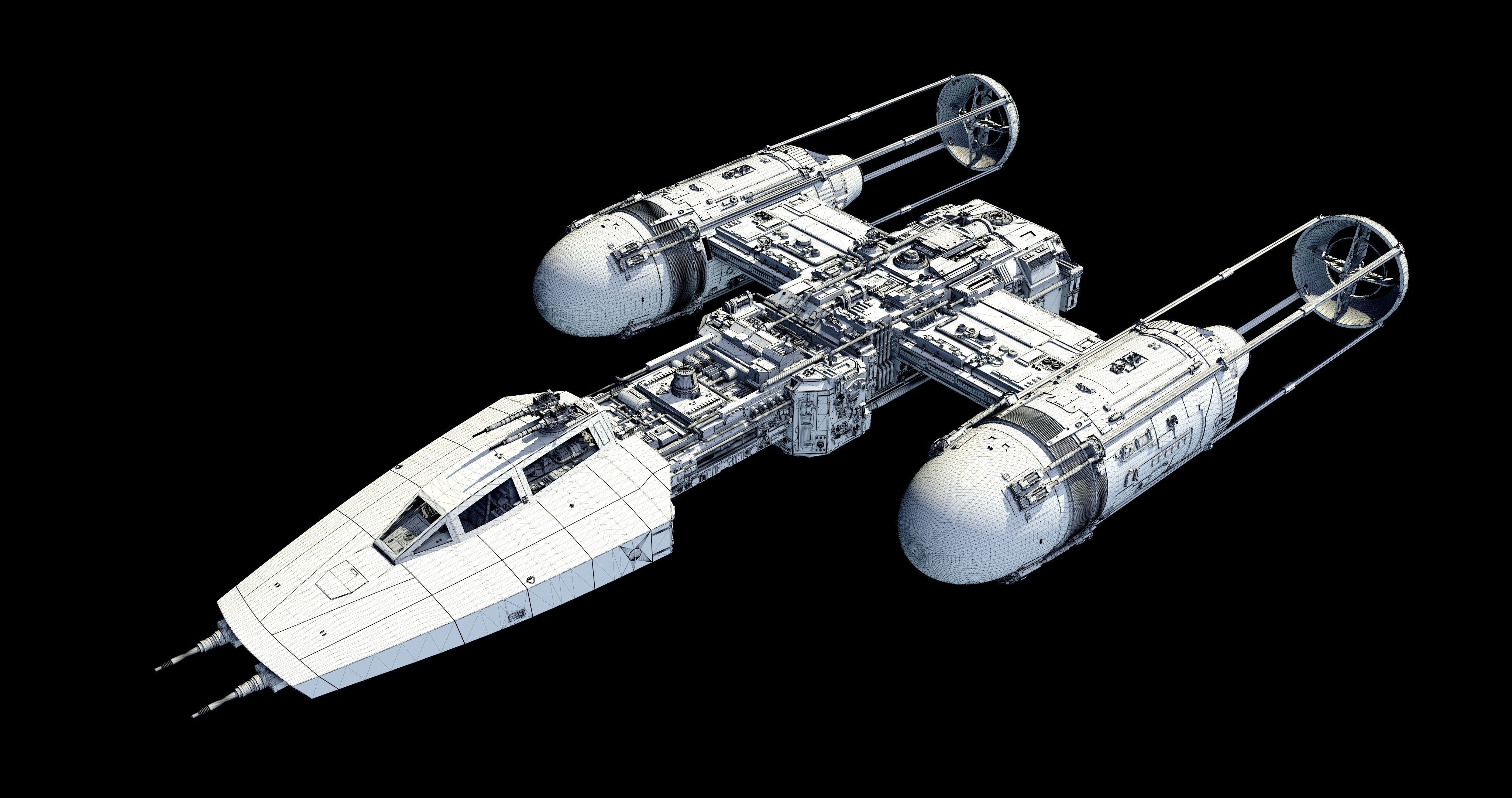 Y-Wing star wars spacecraft flying in air 3D model | CGTrader