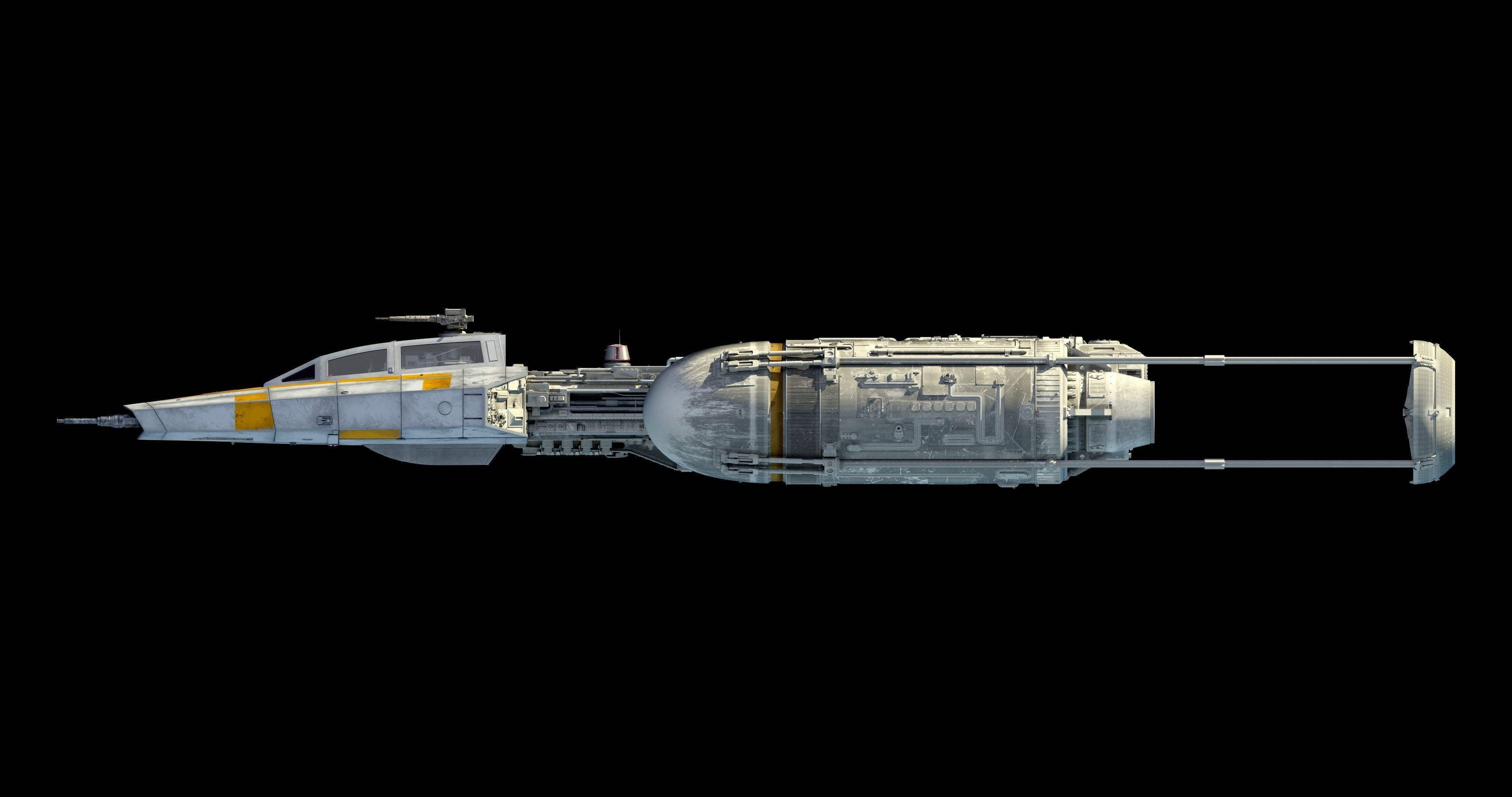 Y-Wing star wars spacecraft flying in air 3D model | CGTrader