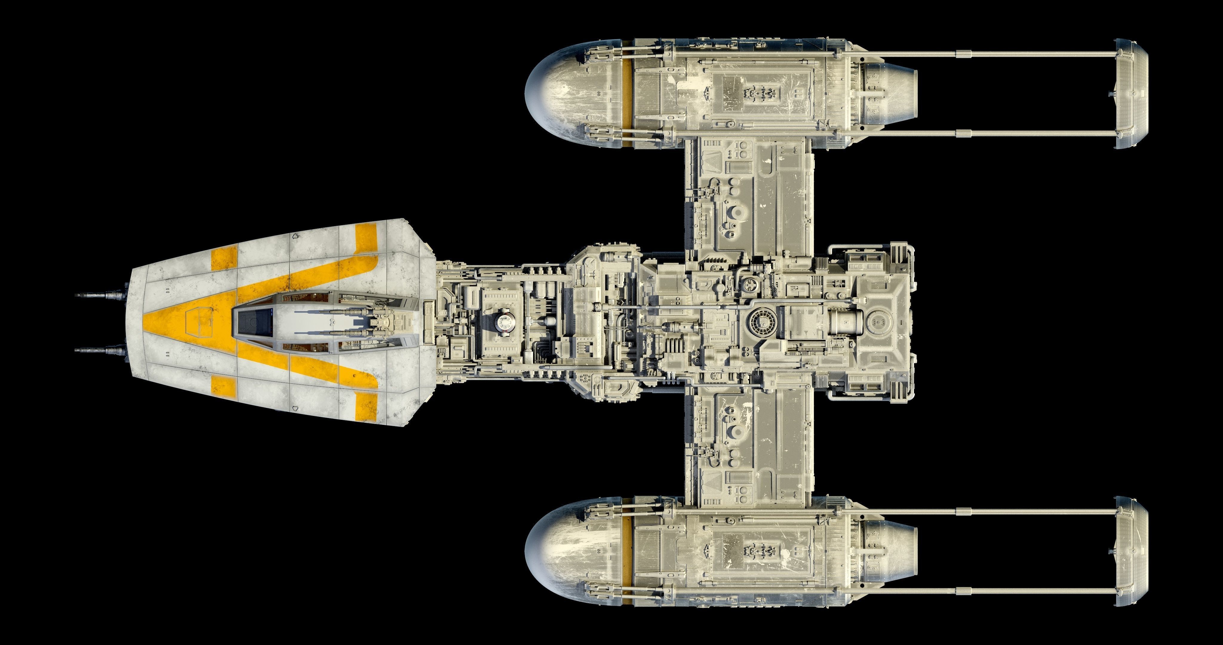Y-Wing star wars spacecraft flying in air 3D model | CGTrader