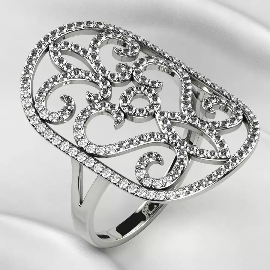 Fashion Ring Gold or Silver 3D model 3D printable | CGTrader