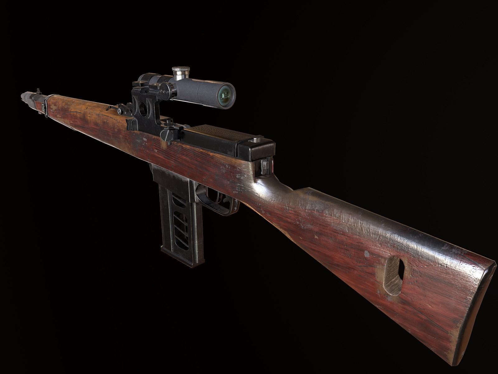 3D model Breda rifle 1935 ww2 with PU scope PBR VR / AR / low-poly ...