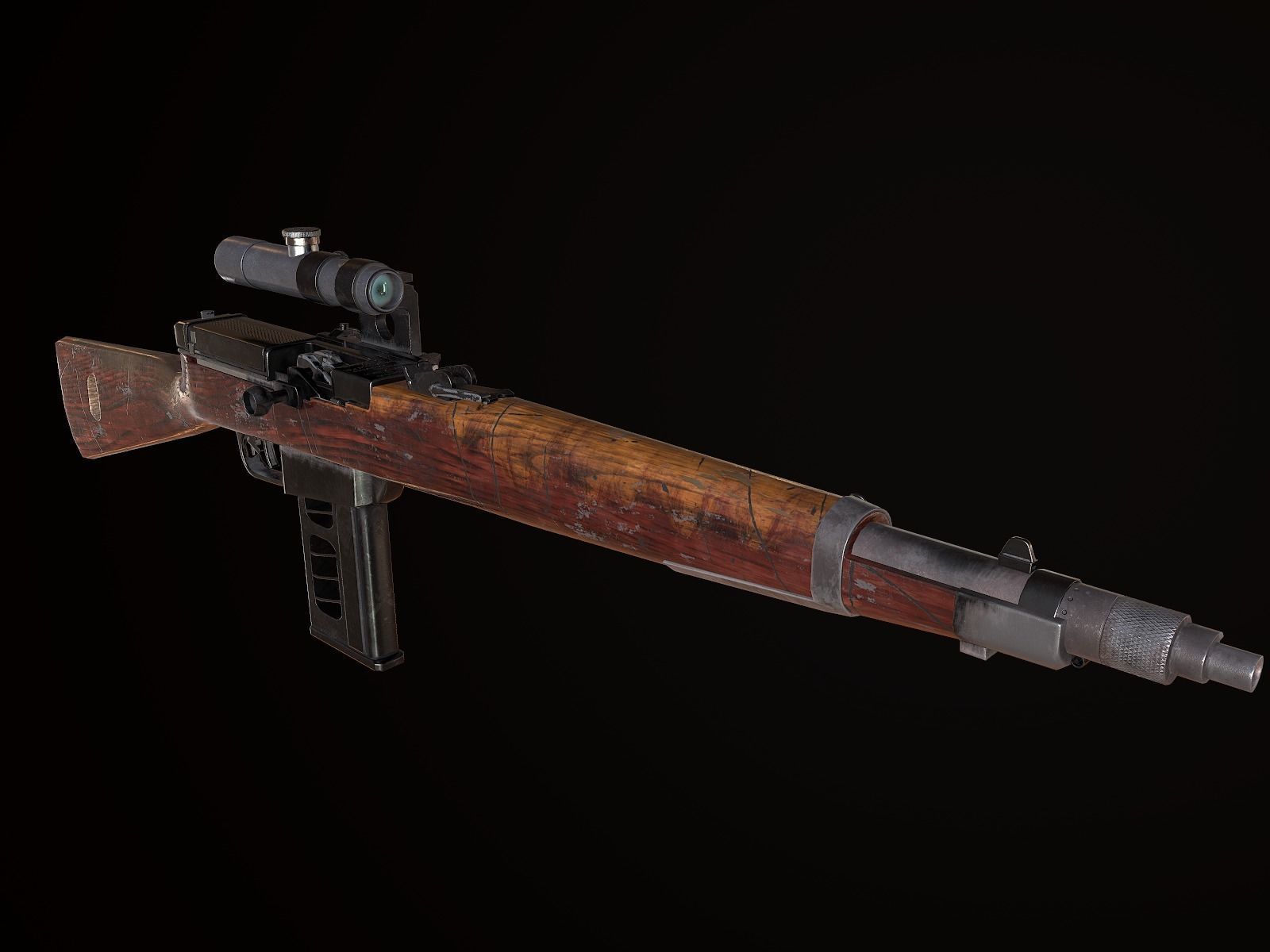 3D model Breda rifle 1935 ww2 with PU scope PBR VR / AR / low-poly ...