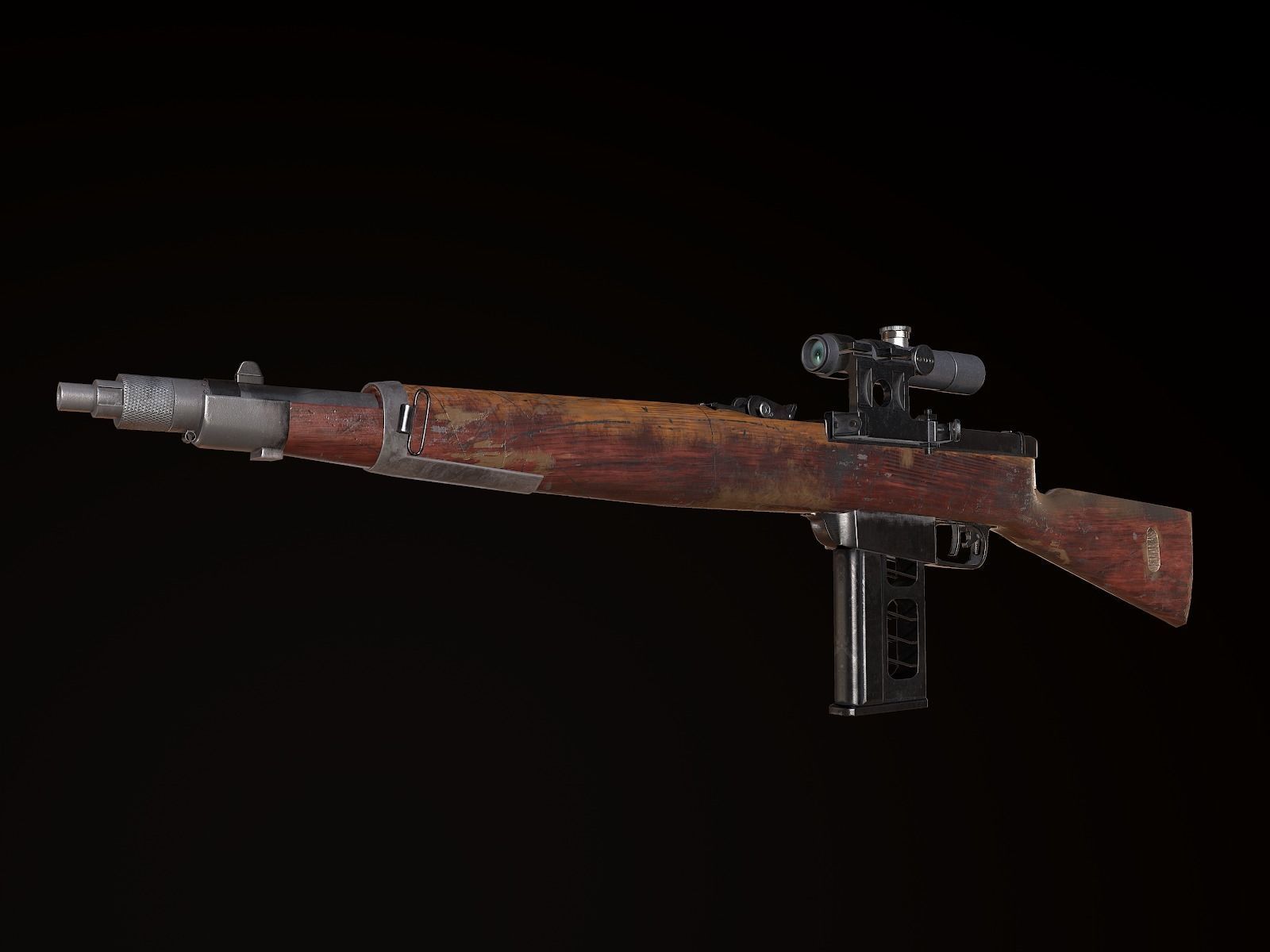 3D model Breda rifle 1935 ww2 with PU scope PBR VR / AR / low-poly ...