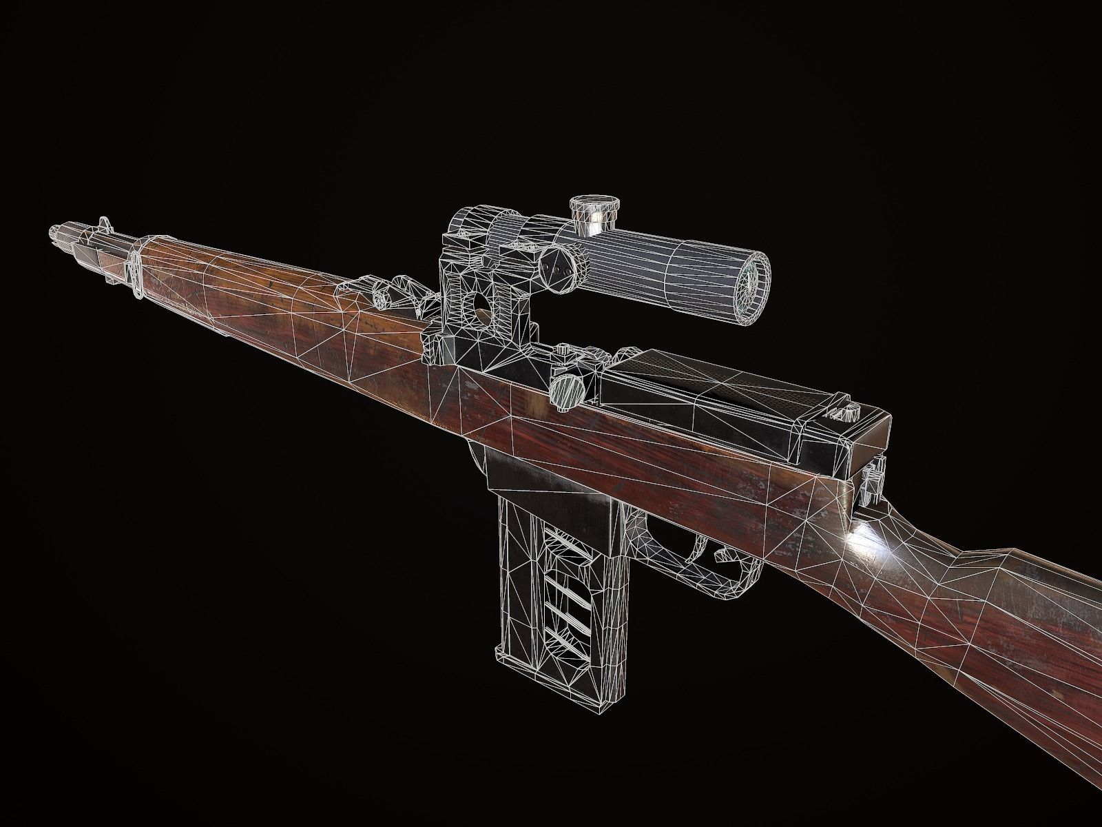 3D model Breda rifle 1935 ww2 with PU scope PBR VR / AR / low-poly ...
