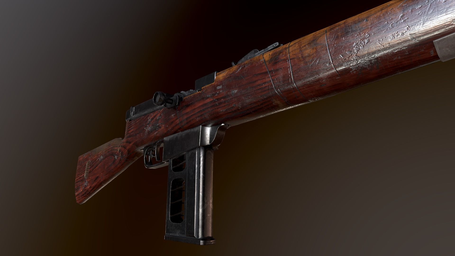 3D model Breda rifle 1935 ww2 with PU scope PBR VR / AR / low-poly ...