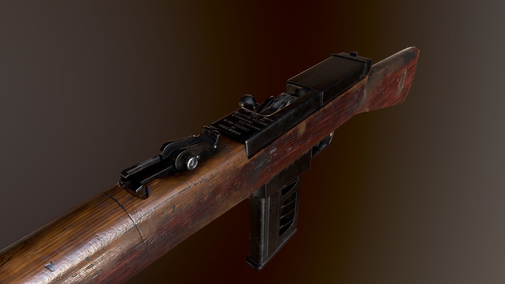 3D model Breda rifle 1935 ww2 with PU scope PBR VR / AR / low-poly ...