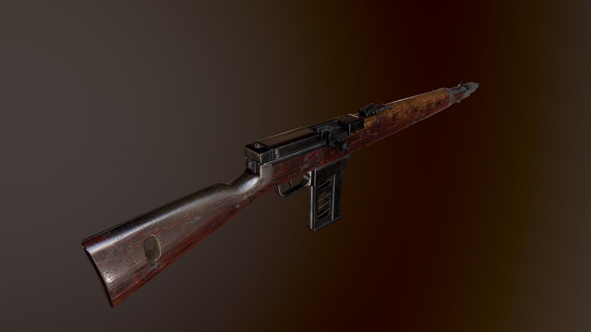 3D model Breda rifle 1935 ww2 with PU scope PBR VR / AR / low-poly ...