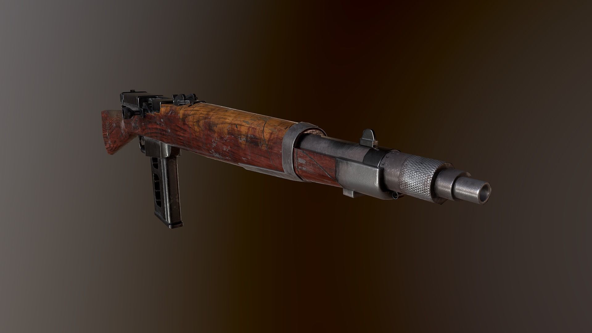 3D model Breda rifle 1935 ww2 with PU scope PBR VR / AR / low-poly ...