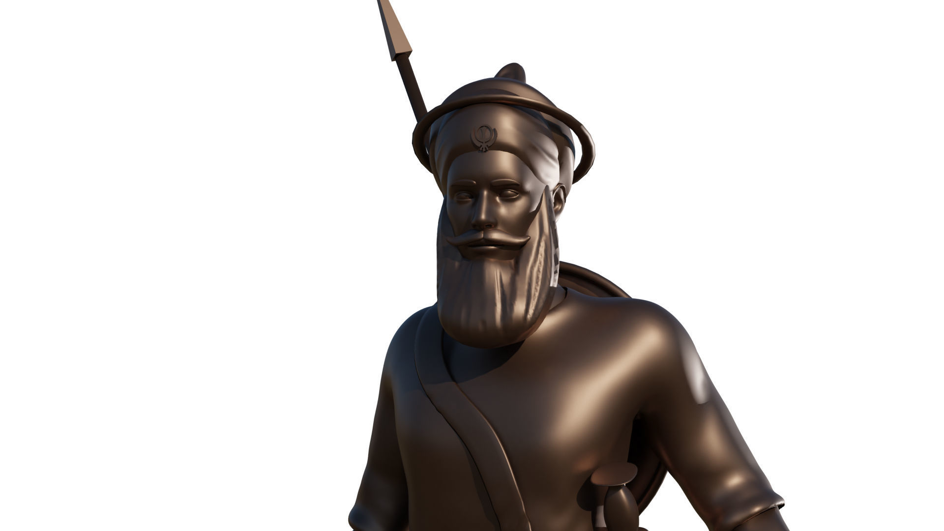 Sikh Warrior Bronze Statue Nihang 3D model | CGTrader