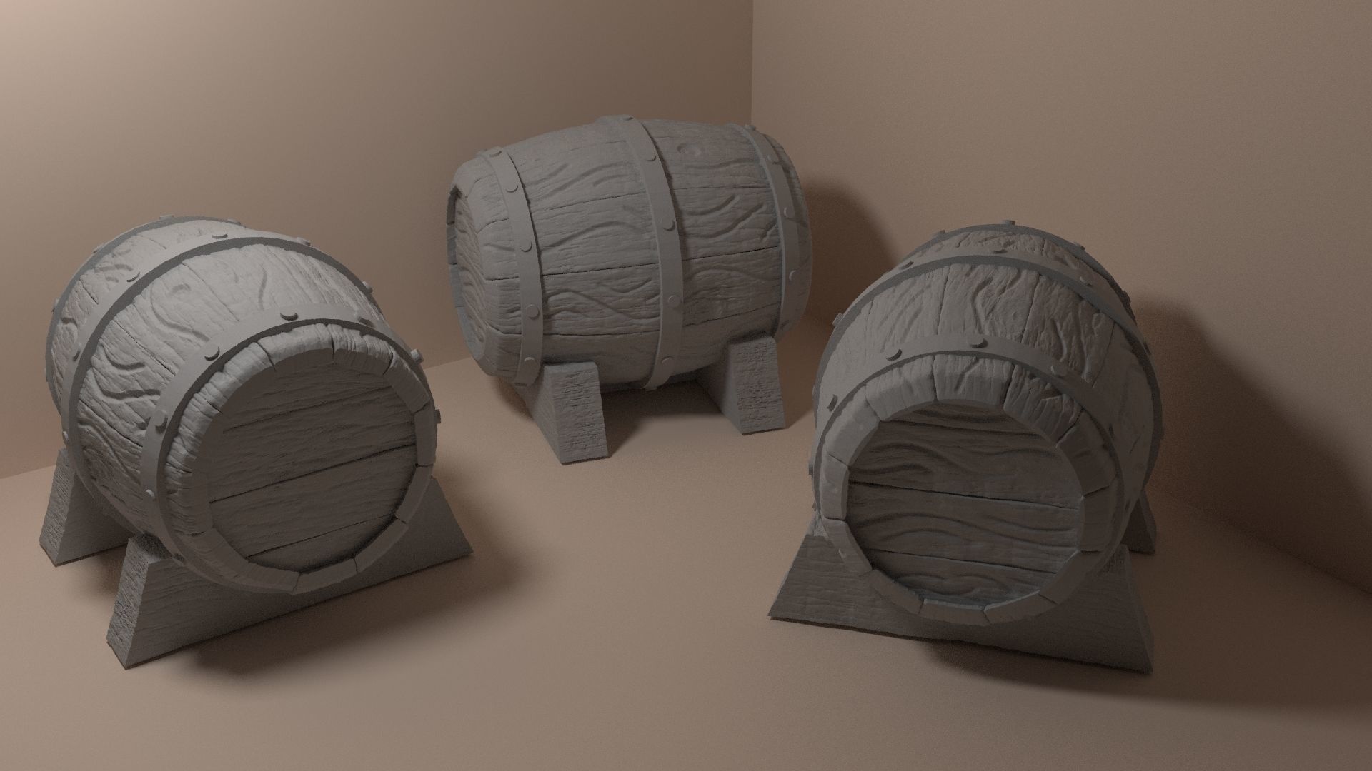 Medieval fantasy barrel 2 3D model 3D printable | CGTrader
