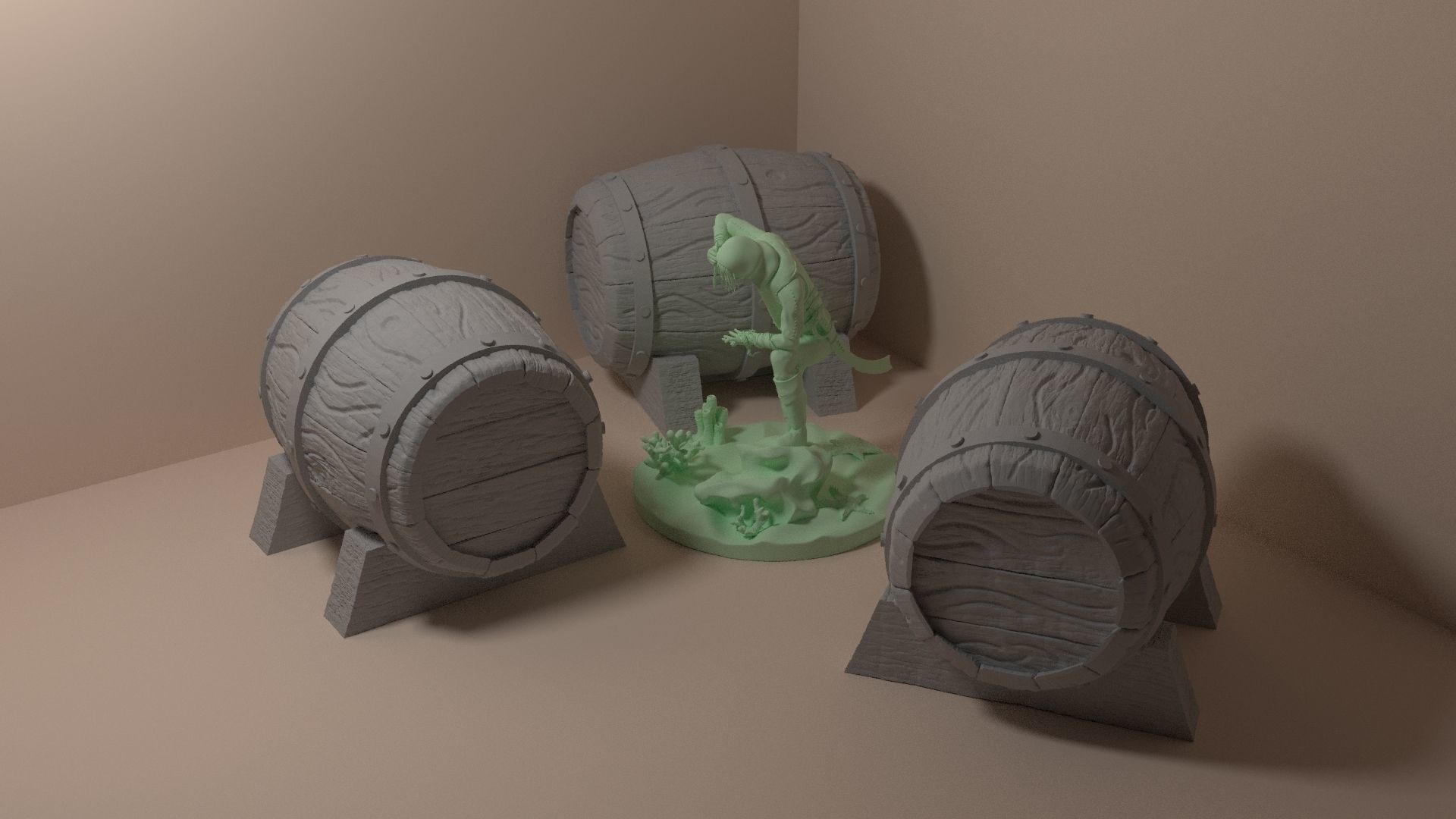 Medieval fantasy barrel 2 3D model 3D printable | CGTrader